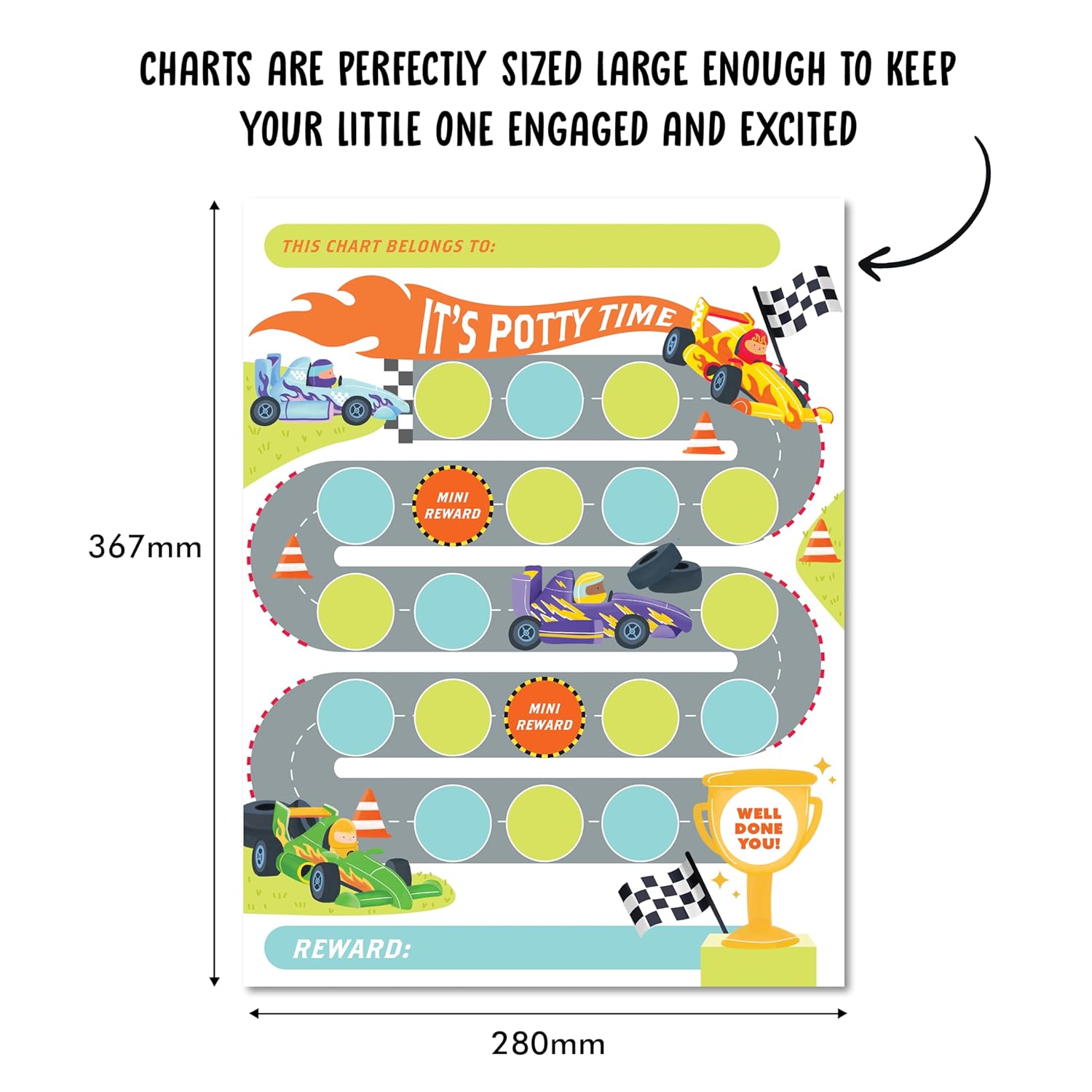 Potty Training Reward Chart x10 pcs - Race Car Potty Thailand | Ubuy