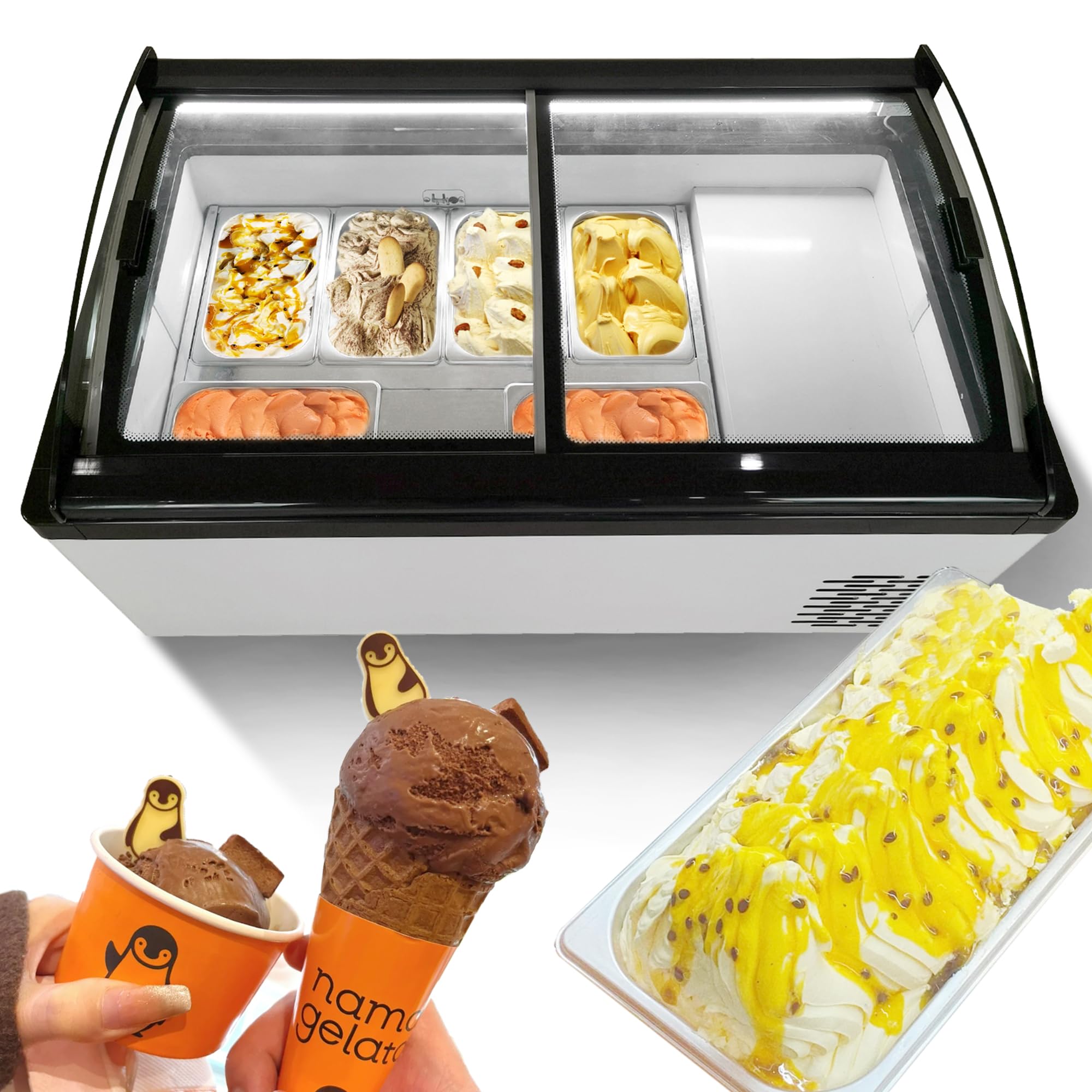 Ice Cream Dipping Cabinet Commercial Ice Cream Display Freezer 6 ...