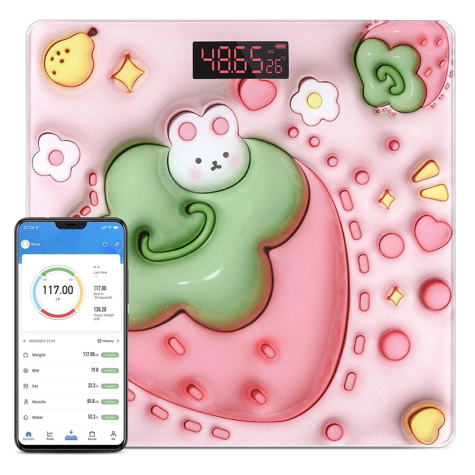 Snapklik.com : UCTHAT 3D Digital Smart Body Scale, Bluetooth Body ...