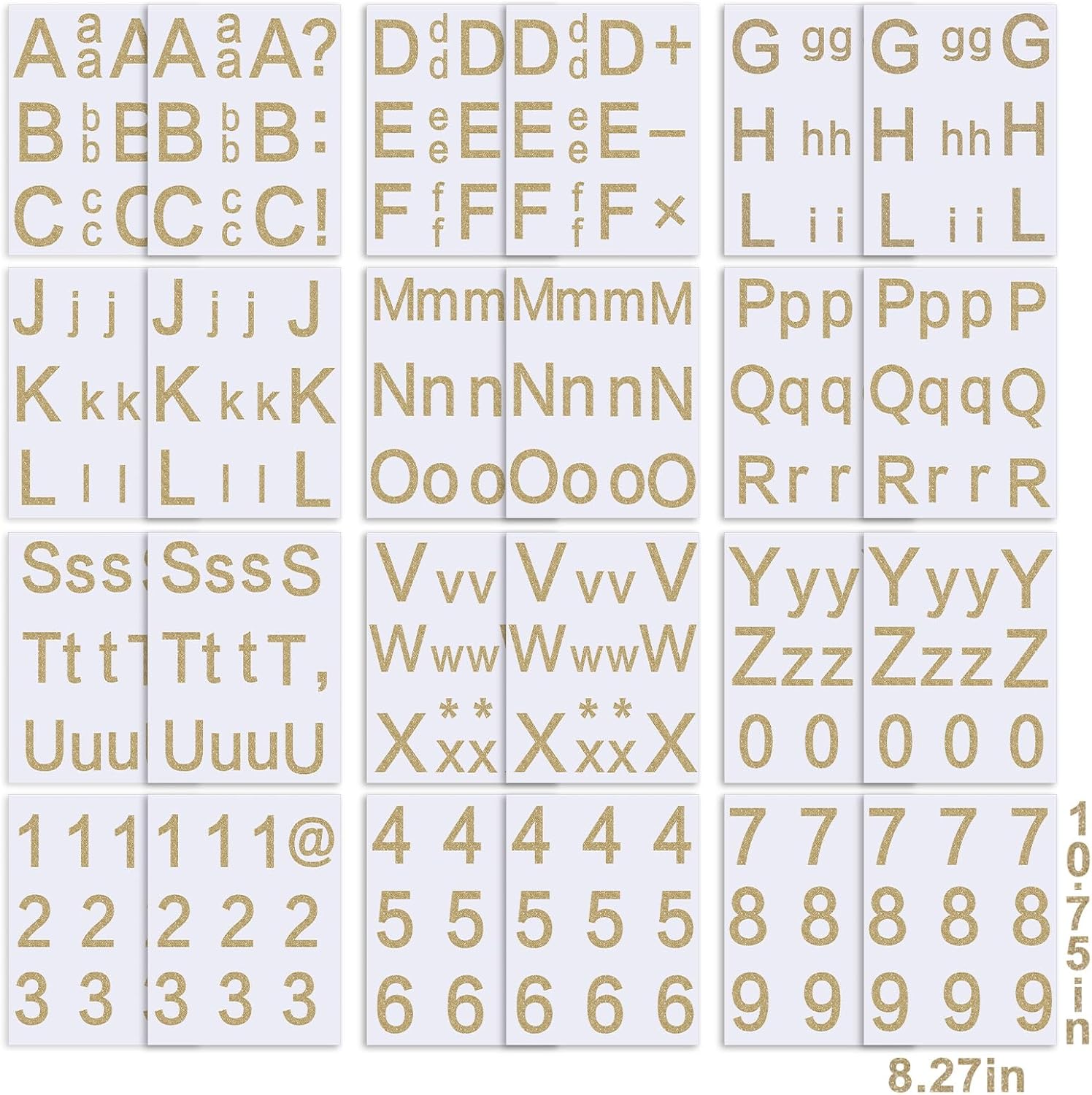 Amazon.com: Qilery 290 Pcs Large Letter Stickers 2.3 Inch Big Font Gold ...