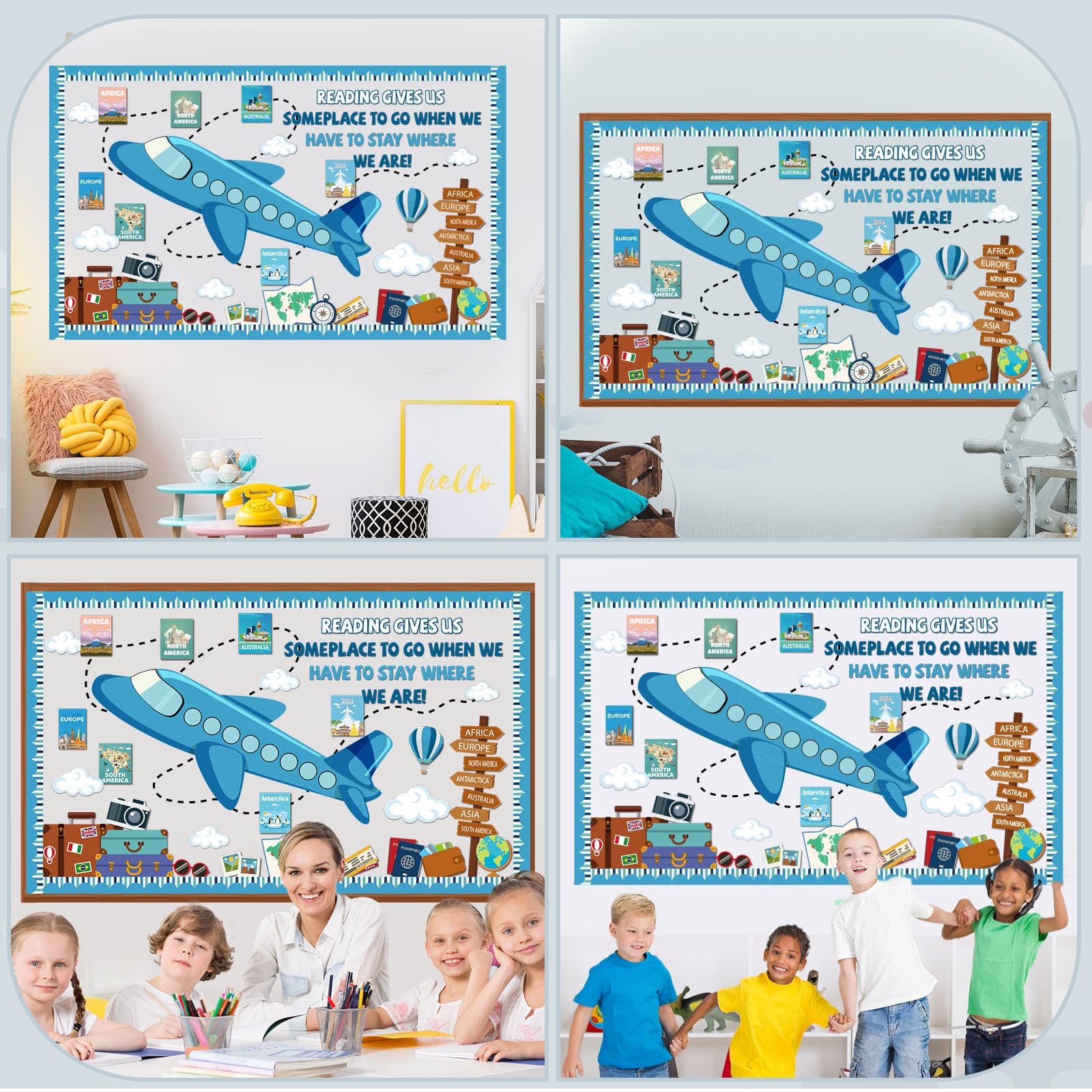 Snapklik.com : Reading Travel Bulletin Board Set Back To School ...