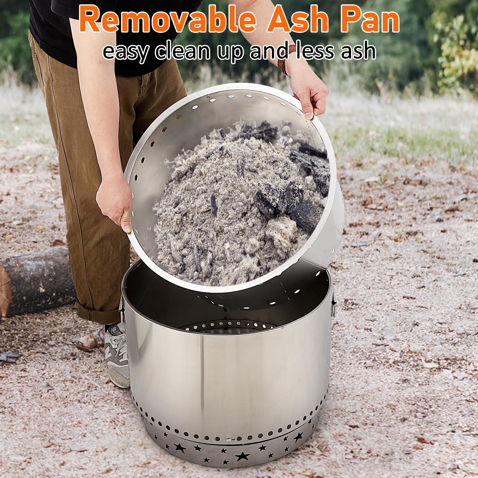 Snapklik.com : Portable Smokeless Fire Pit 20.5