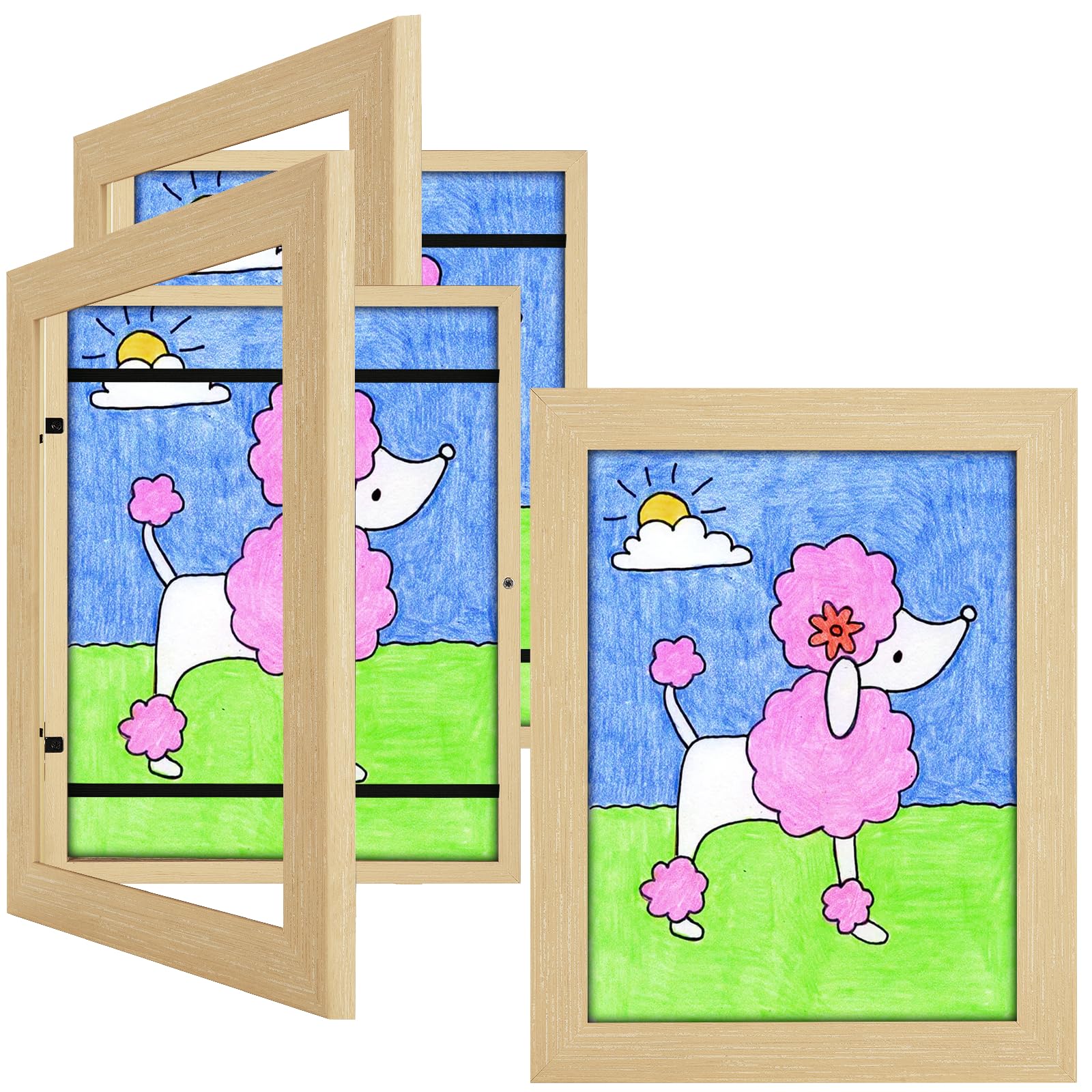 Amazon.com: 3 Pack 8.5x11 Kids Art Frames Natural, Kids Artwork Frames ...