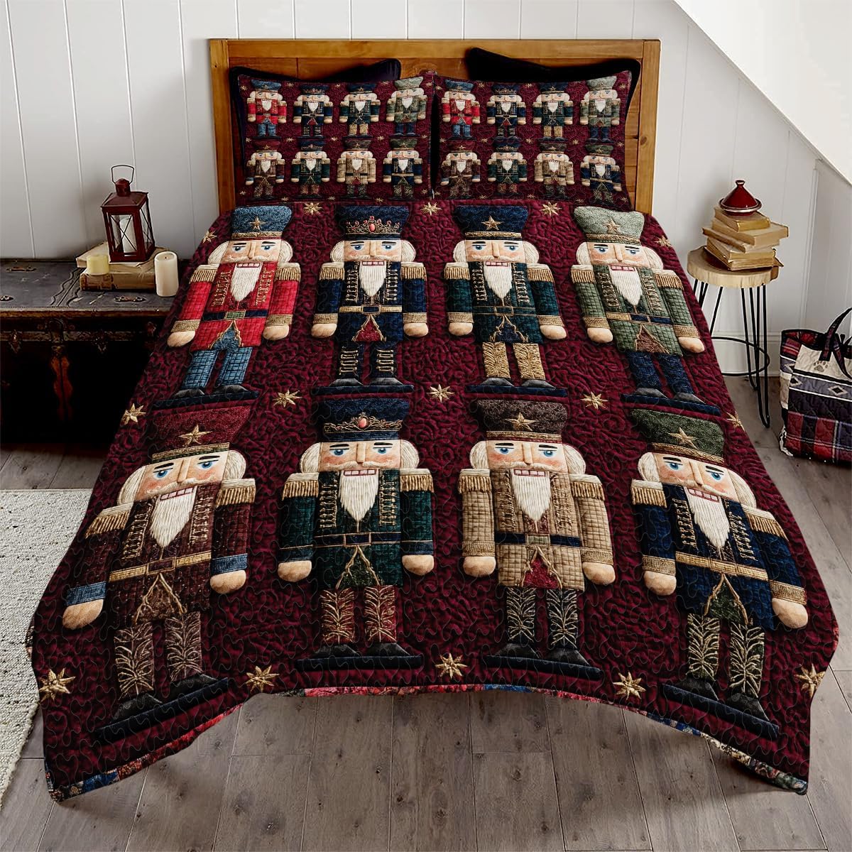 Amazon.com: Jeminise Custom Nutcracker Christmas Quilt Set, Festival ...