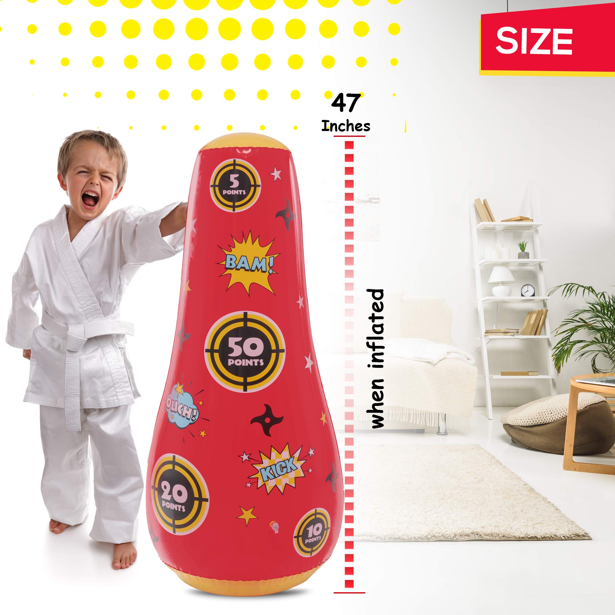 Kidoozie Inflatable Punching Bag Kids Inflatable Punching Bag Set ...