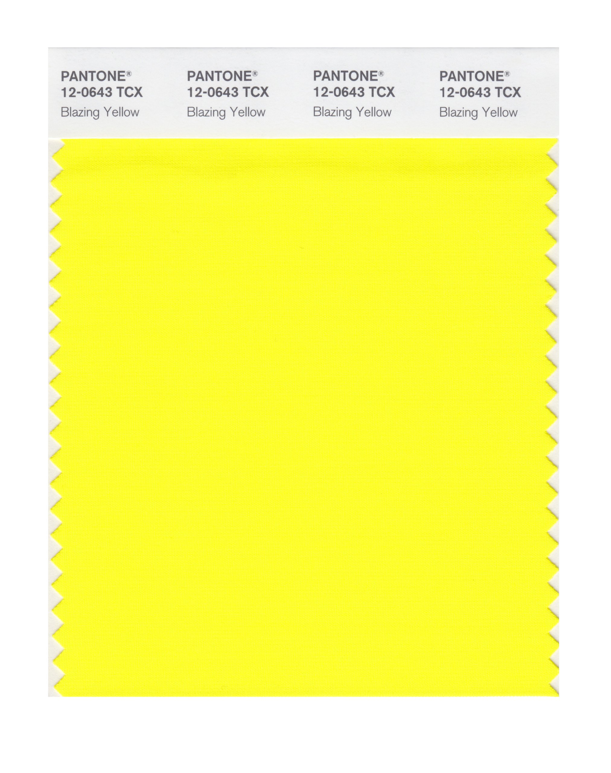PANTONE Smart 12-0643X Color Swatch Card, Blazing Yellow - Wall Decor ...