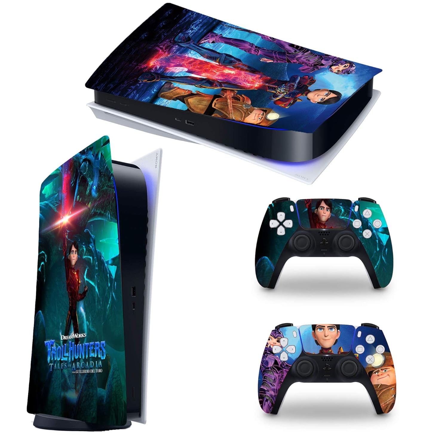 Amazon.com: PS5 Regular Version Cartoon Hero game - PS5 Skin Console ...