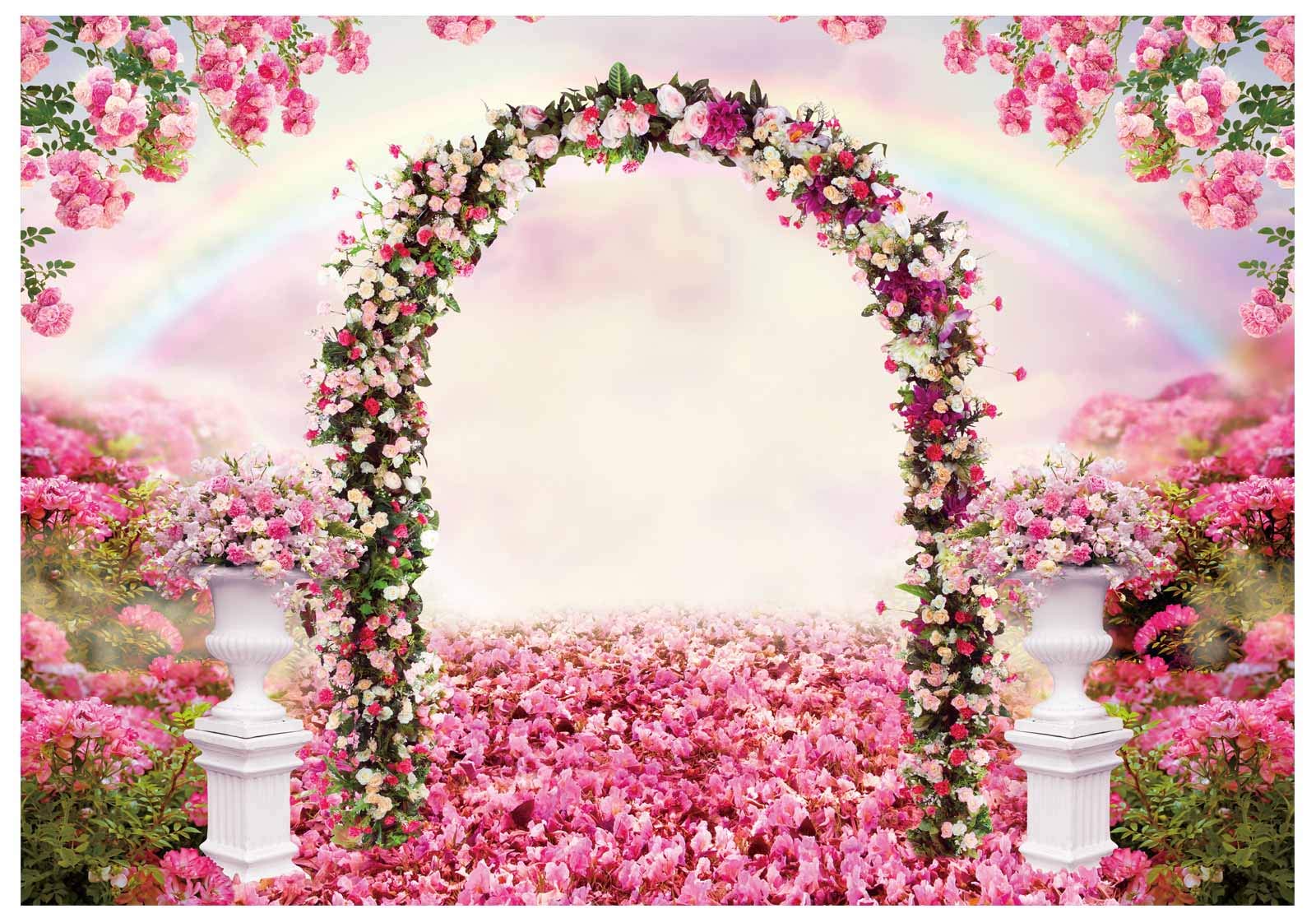 Funnytree Spring Flowers Arch Backdrop For Photography Floral Landscape ...