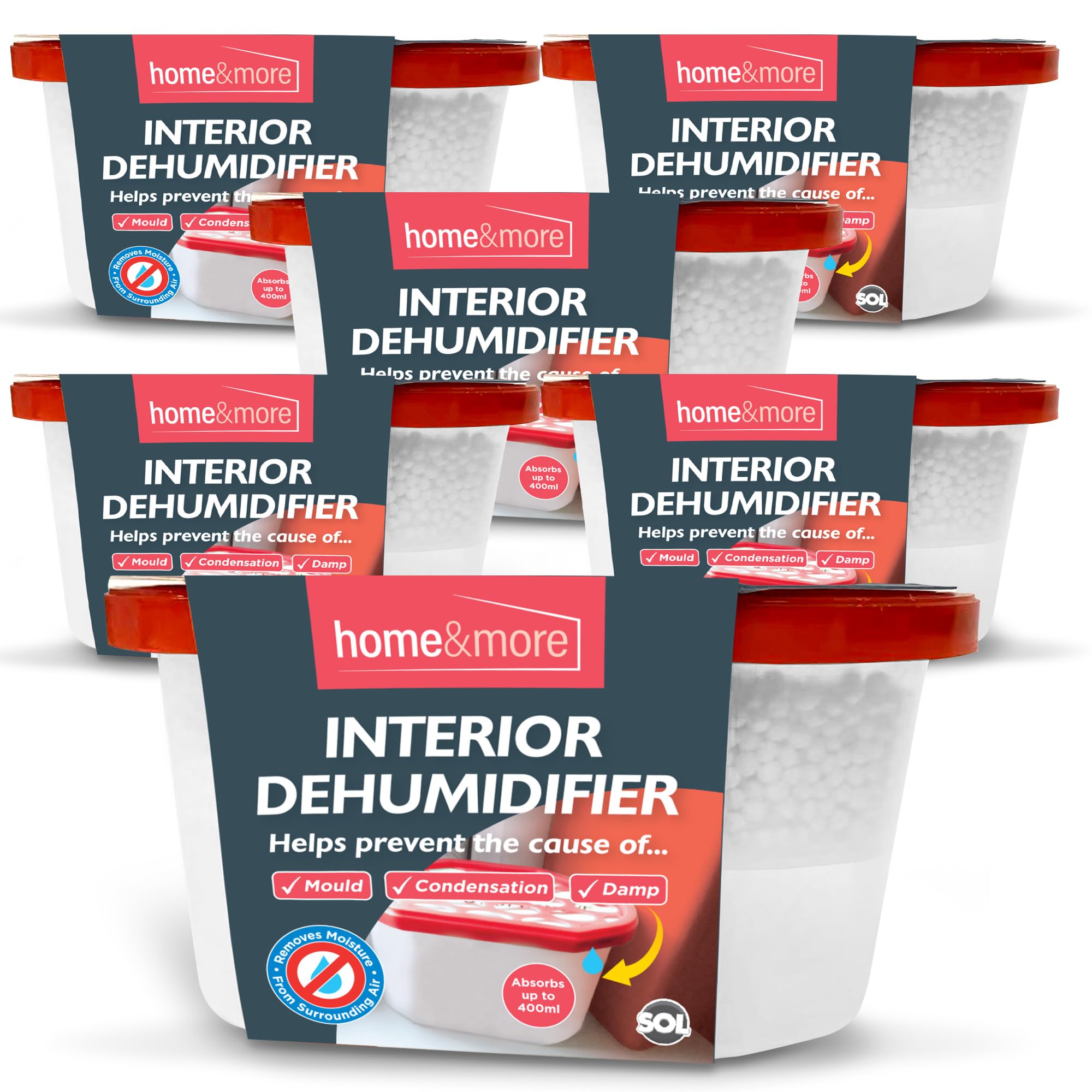 6pk 400ml Interior Dehumidifiers Disposable | Window Moisture Absorber ...