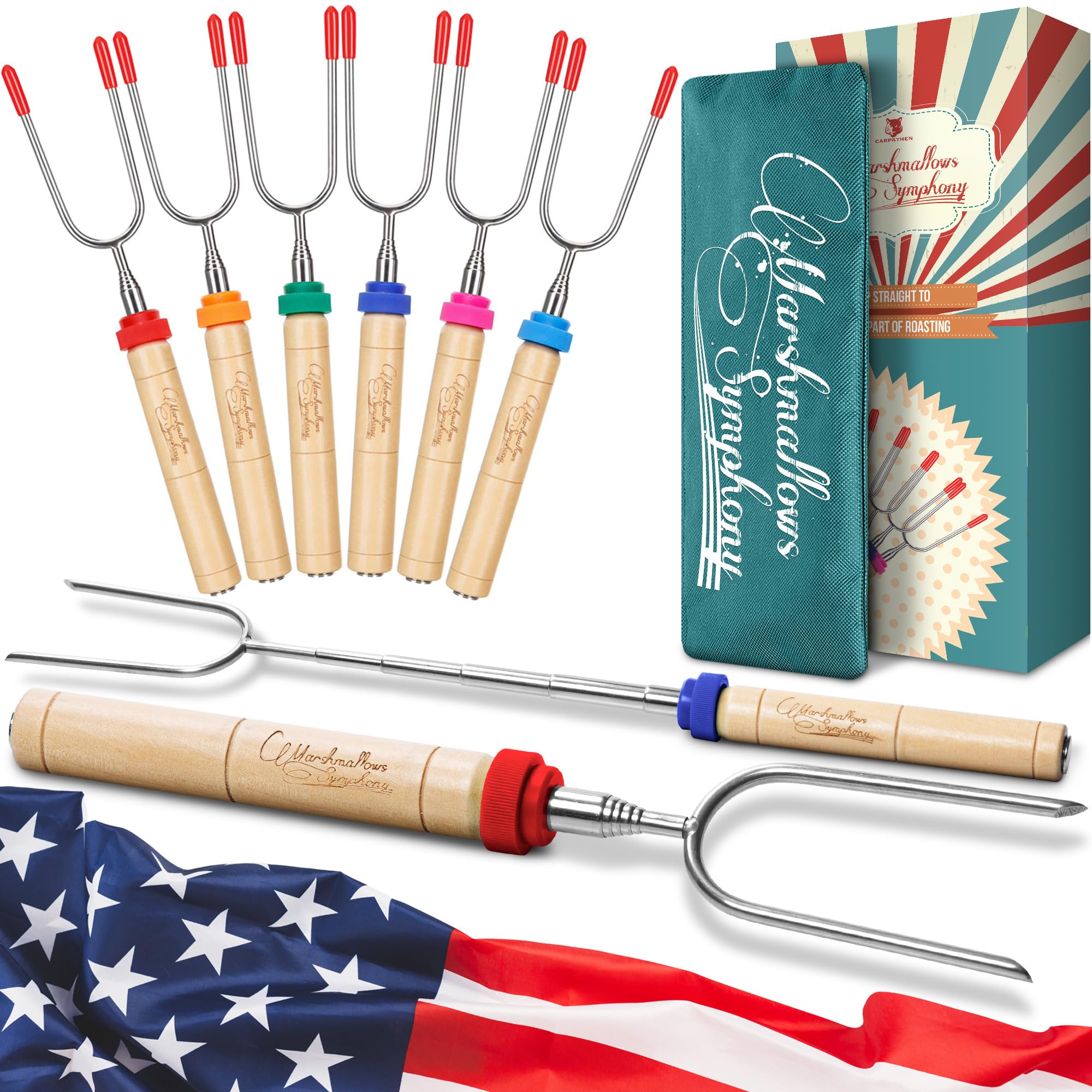 Snapklik.com : CARPATHEN Marshmallow Roasting Sticks - Set Of 6 Premium ...