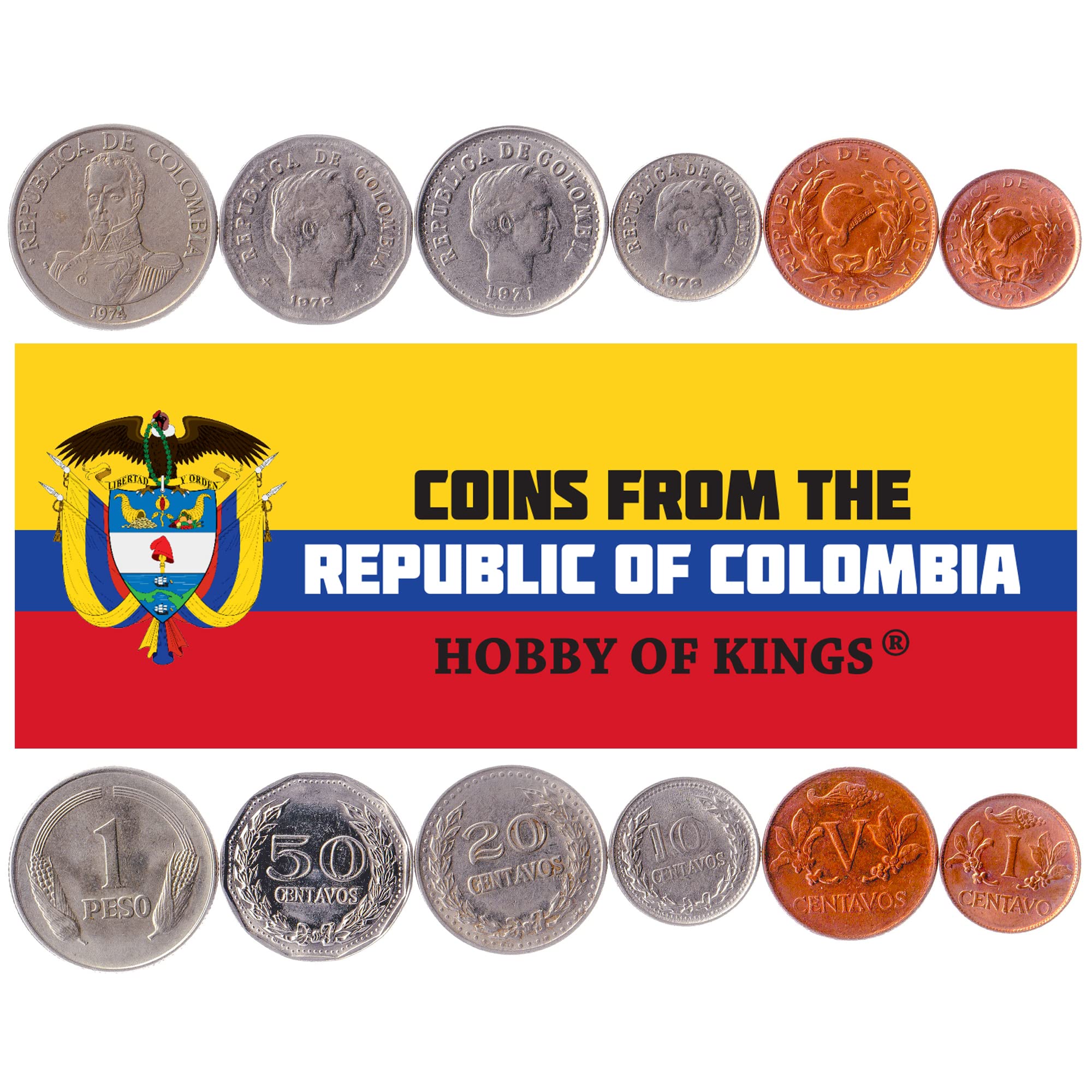 6 Coins From Colombia Colombian Coin Set Collection 1 5 | Desertcart INDIA