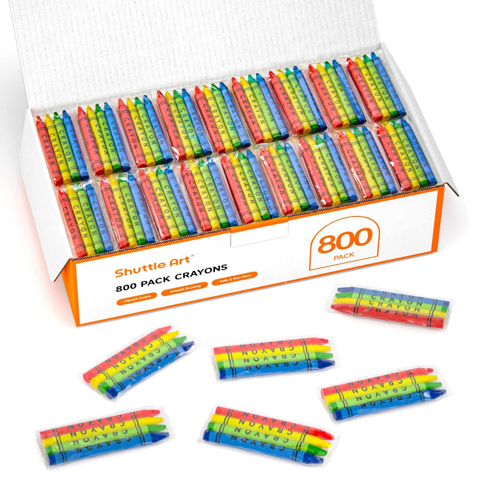 Snapklik.com : Shuttle Art Crayons Bulk Set - 200 Packs Of 4 Assorted ...