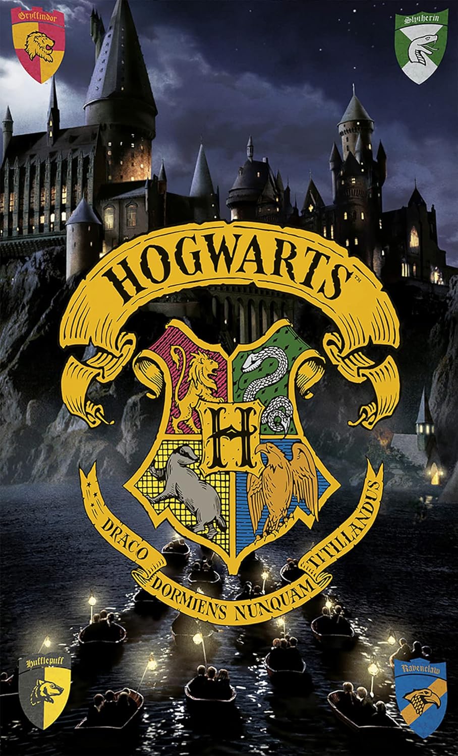 Harry Potter Bath Towel Night 70 cm x 140 cm 100% Cotton Velour Quality ...