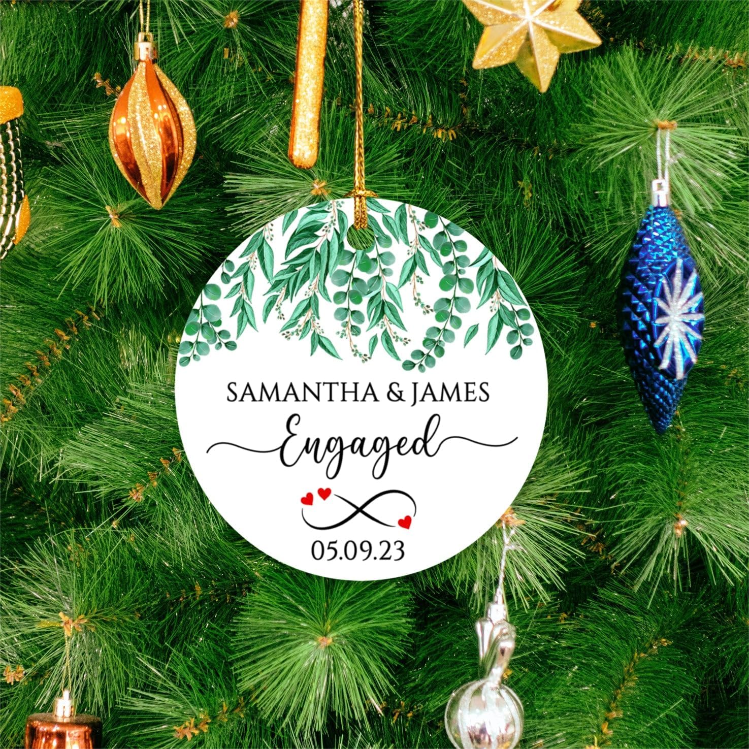 Adorno de compromiso para parejas, nuestro primer adorno de compromiso ...