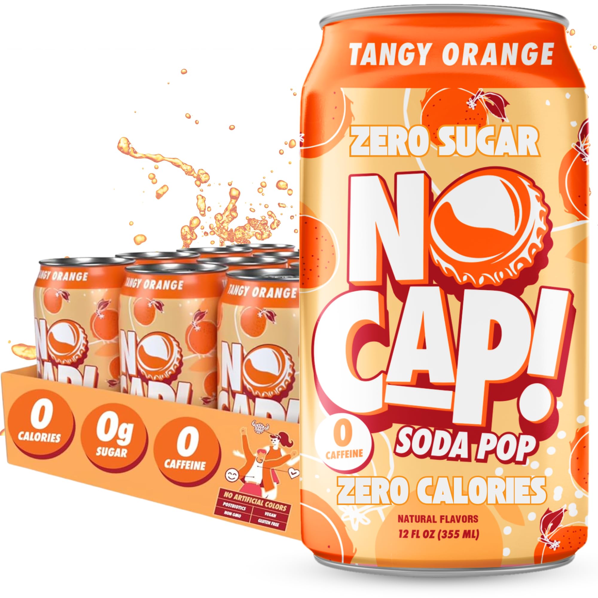 Amazon.com : No Cap! Postbiotic Zero Sugar Soda Pop Drink, Zero ...