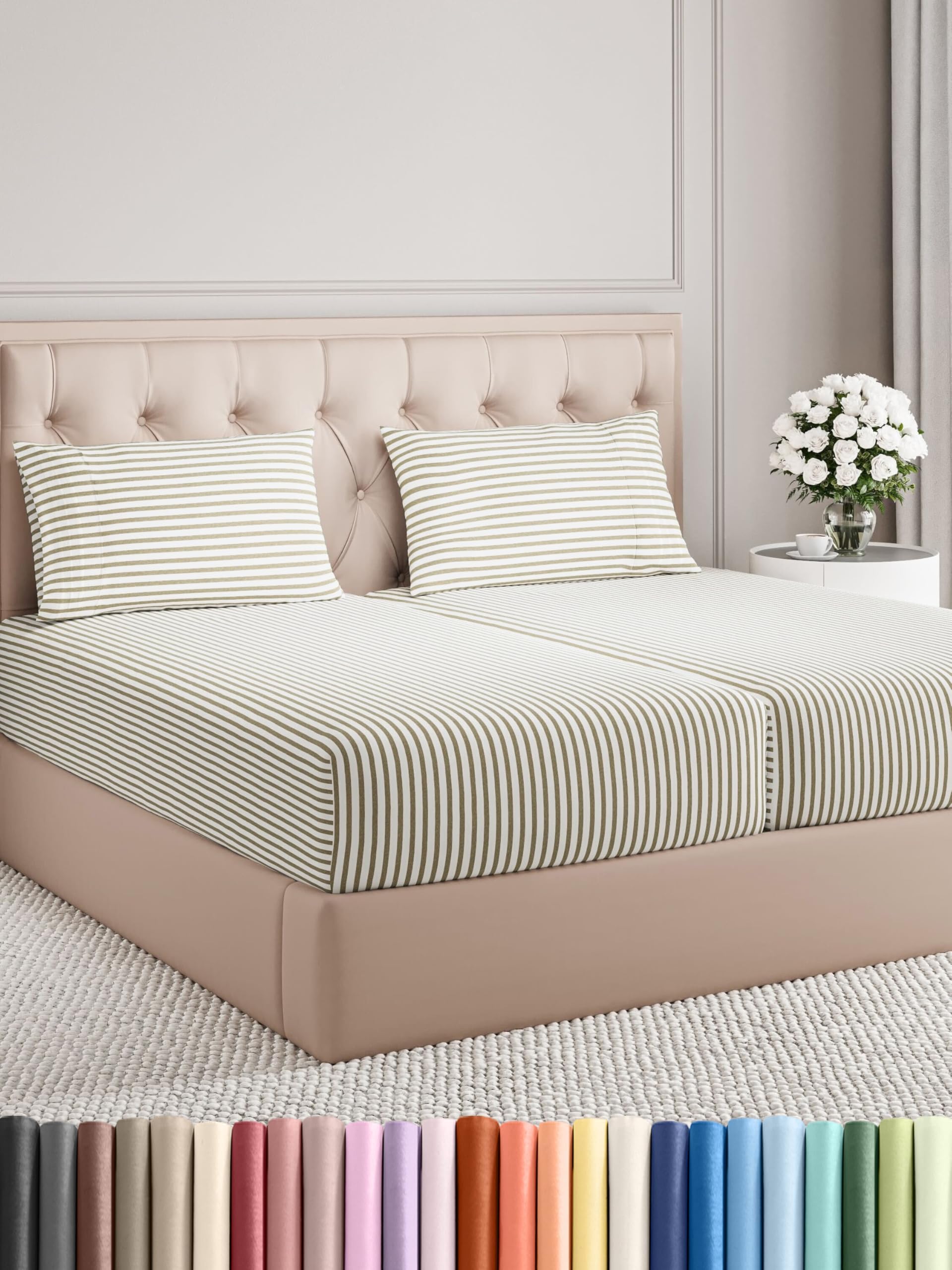 Amazon.com: Split King Size 5 Piece Sheet Set - Breathable & Cooling ...