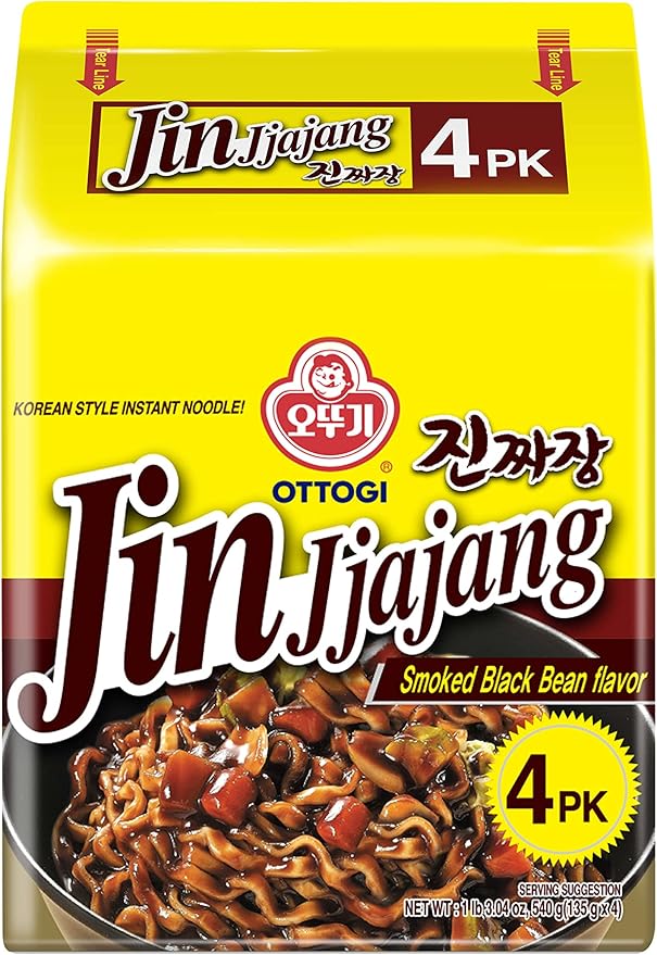 Ottogi Jin Jjajang Ramen 135g (Pack of 4) 540g : Amazon.co.uk: Grocery