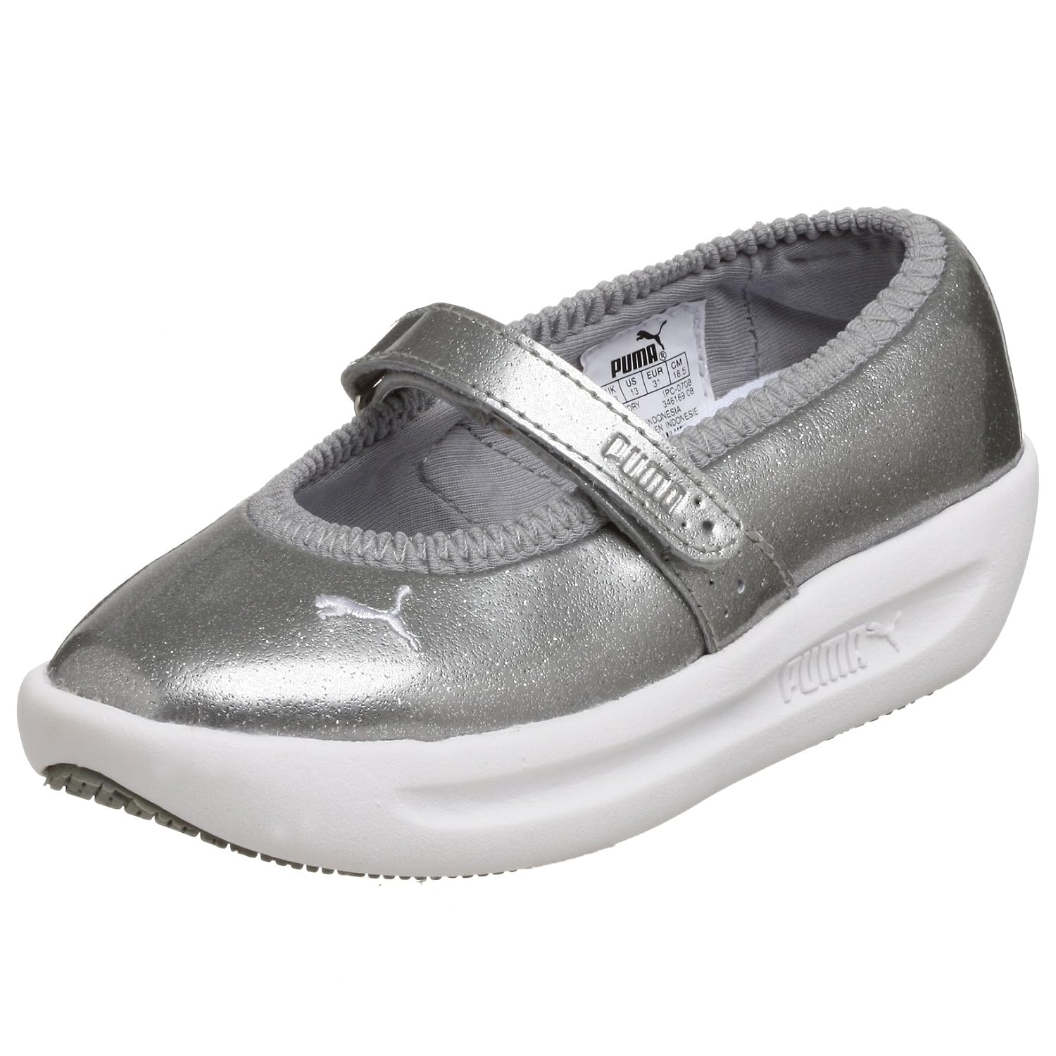 Buy PUMA Little Kid 346169 GV Spadrille Mary Jane,Silver/White,10.5 M ...