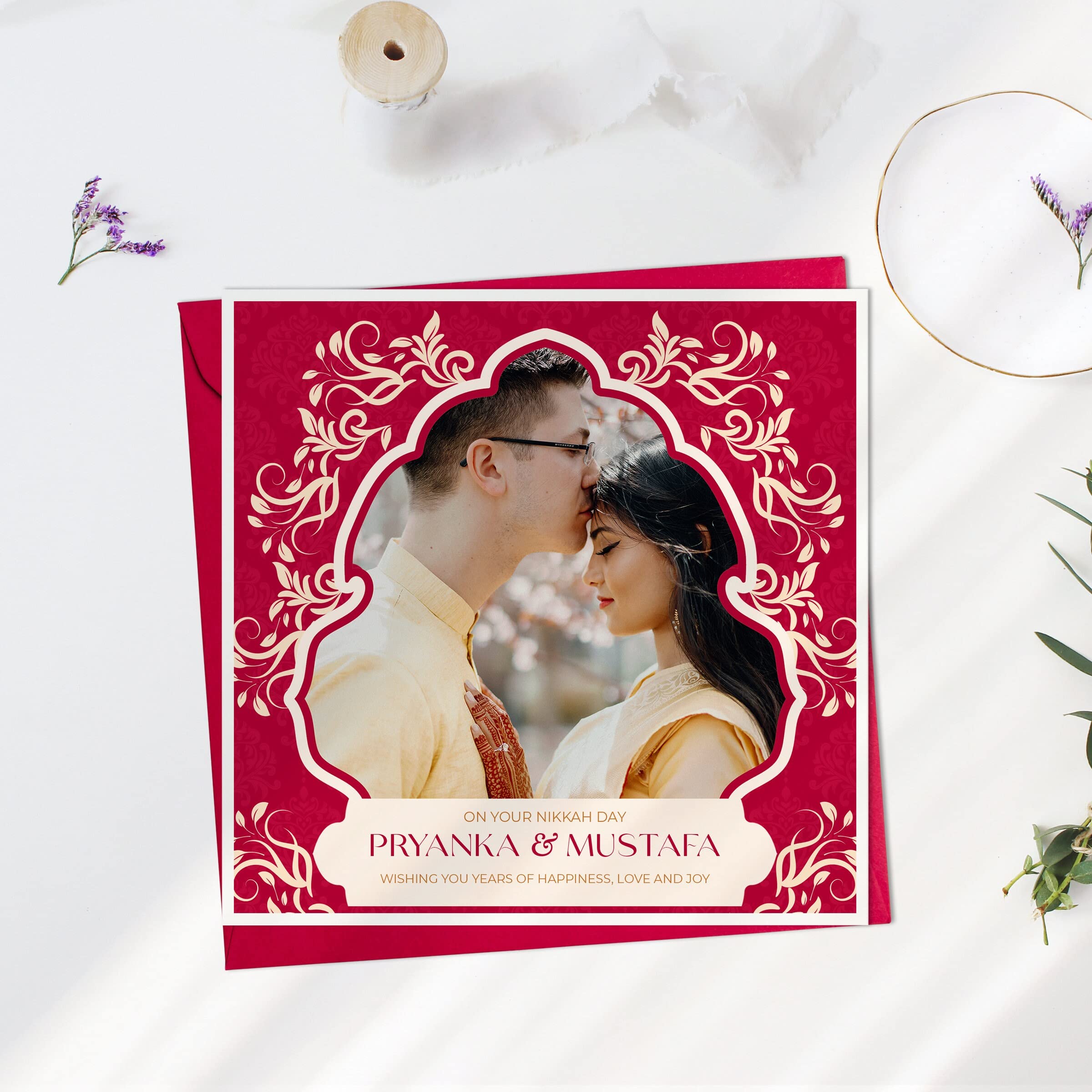 Personalised Nikkah Photo Card Islamic Wedding Card Islamic Nikkah Card ...