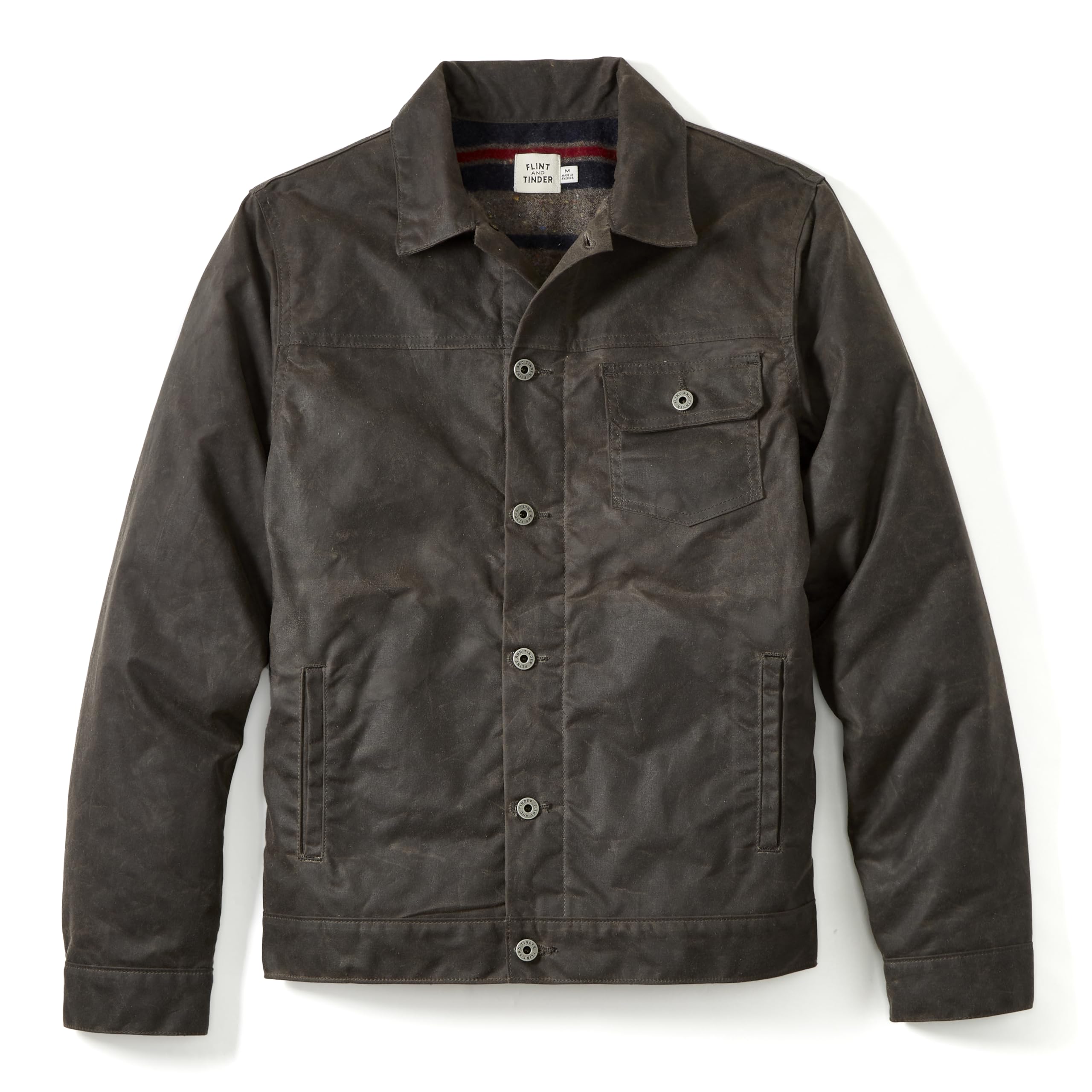 Huckberry Flint and Tinder Men's Wool-Lined Waxed Trucker Jacket, Built ...