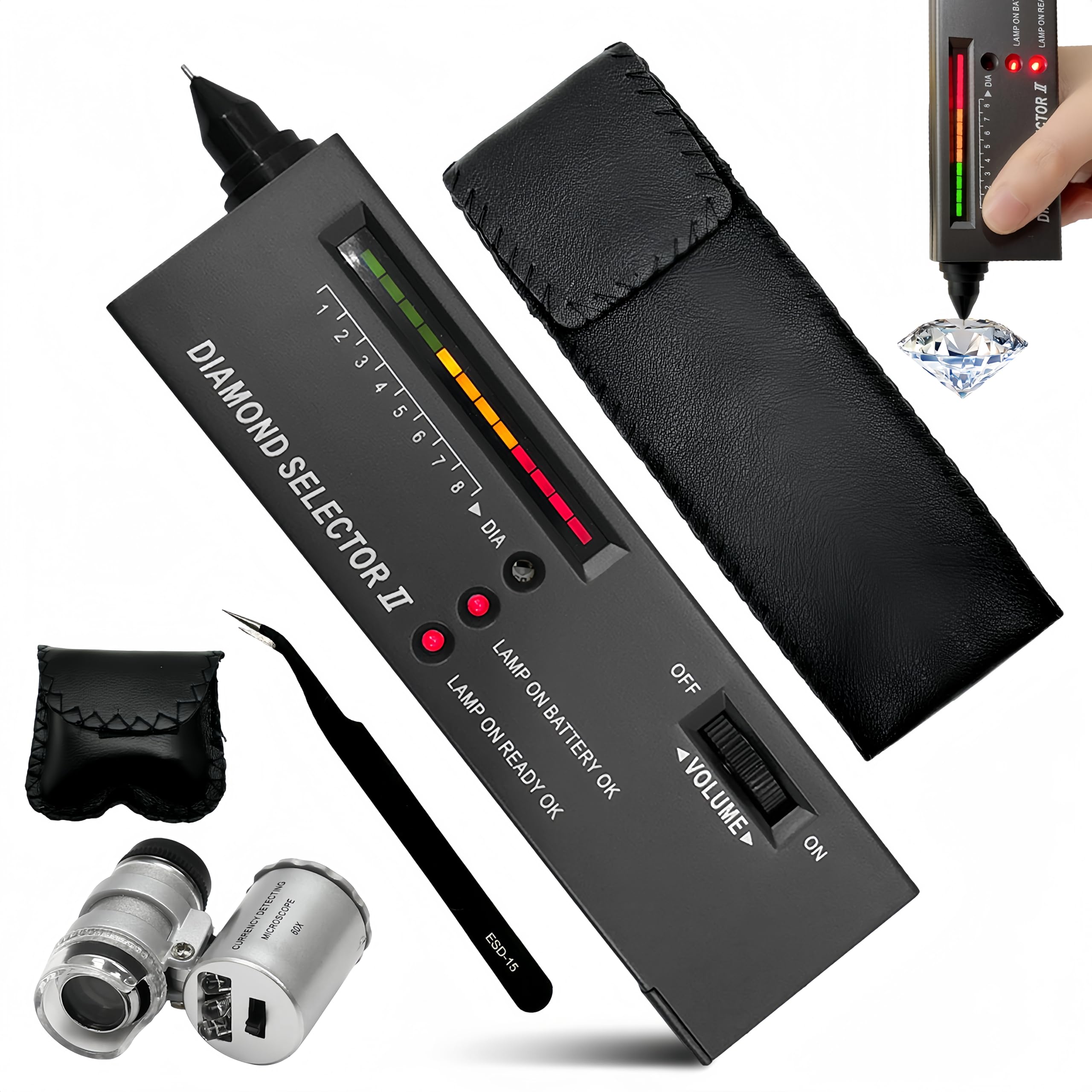 Diamond Selector II Test Kit for Gold with 60X Magnifying Glass and ...