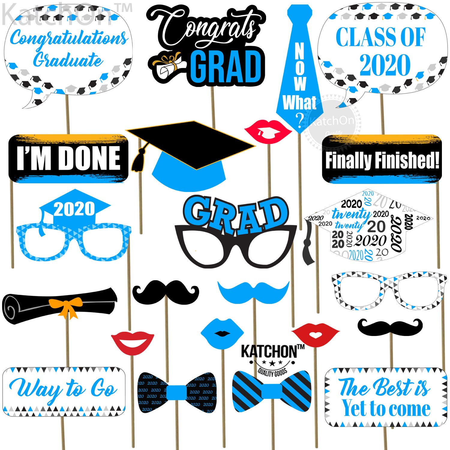 Graduation Photo Booth Props Blue - Graduation Decorations 2020 ...
