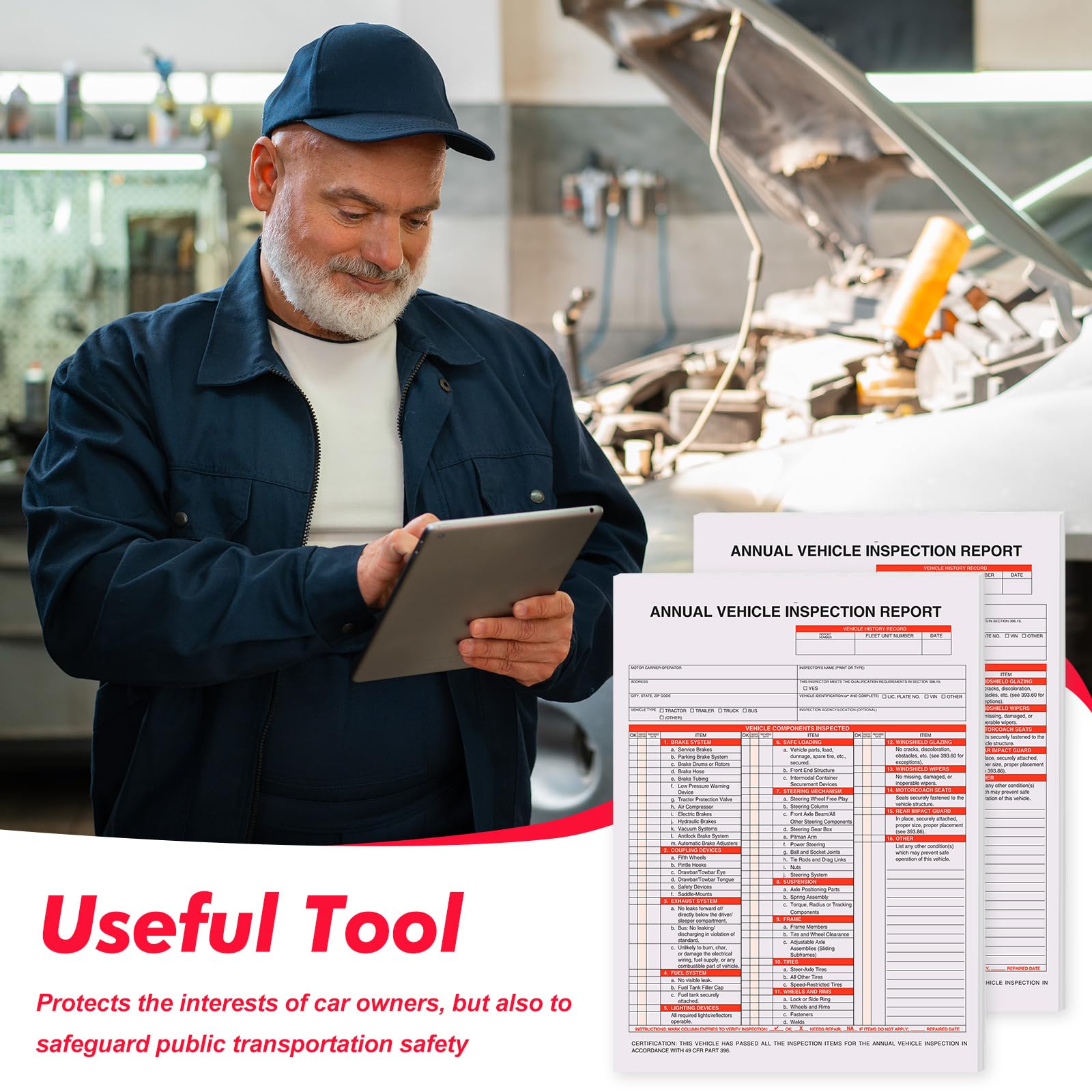 Vehicle Inspection Report Forms 50-Pack - DOT Annual Inspection Forms ...