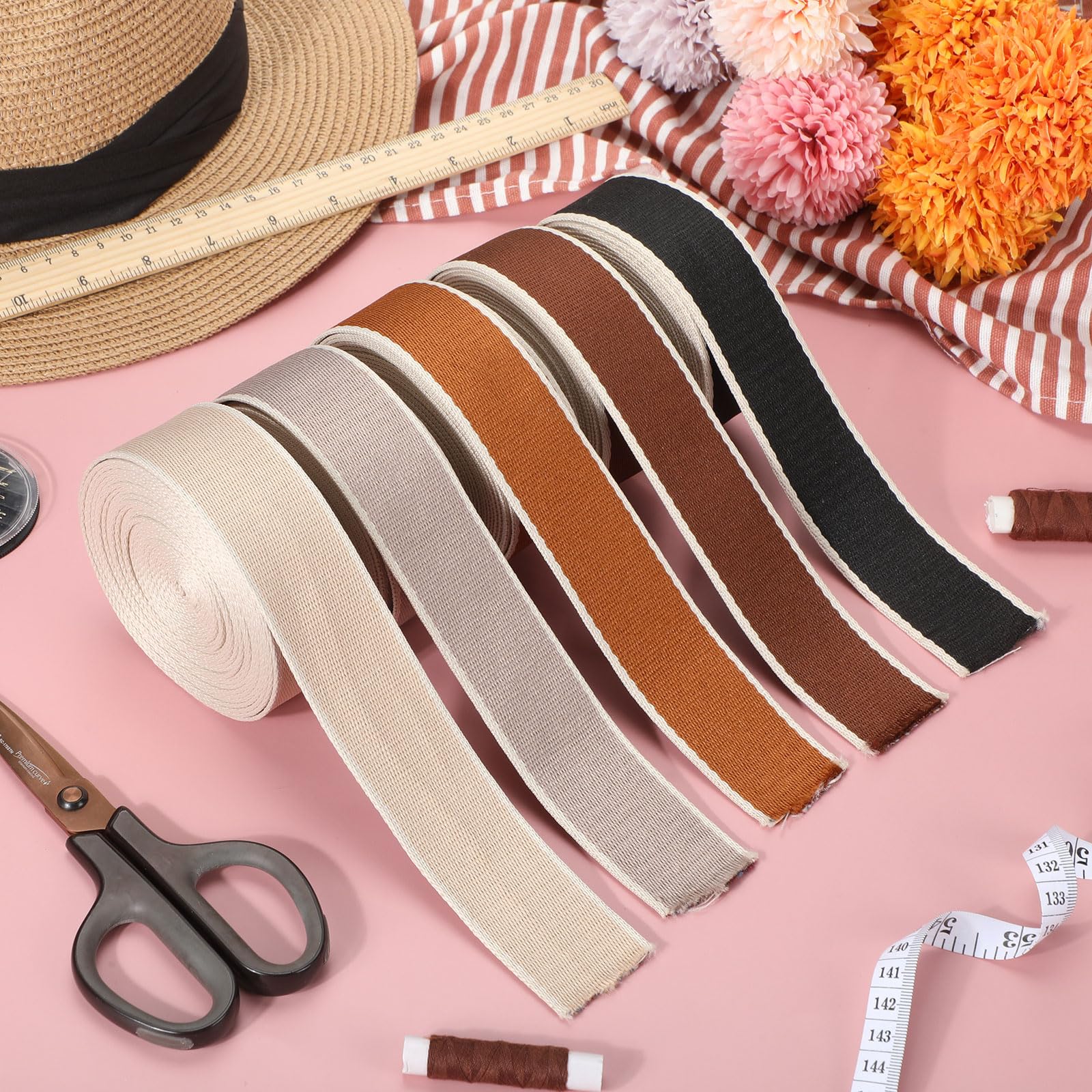 Snapklik.com : Windyun 5 Rolls 1.5 Inch Webbing 5 Yard Two Tone Webbing ...