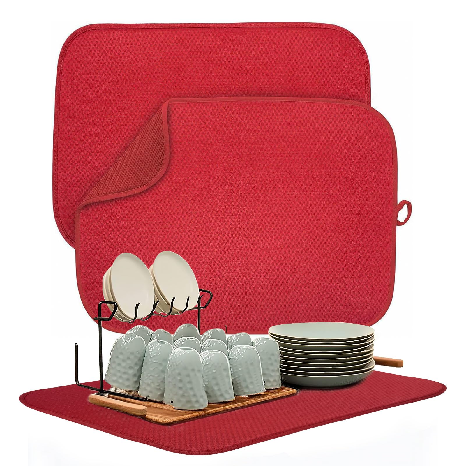 Amazon.com: FULL BE DARE Dish Drying Mats for Kitchen Counter, Drying ...