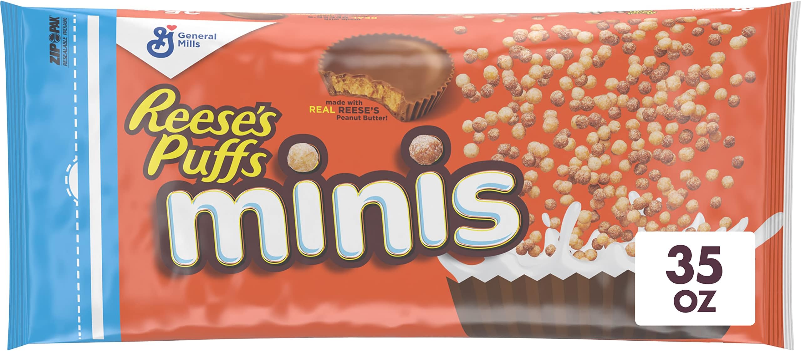 Amazon.com: Reese's Puffs Minis Breakfast Cereal, Chocolate Peanut ...