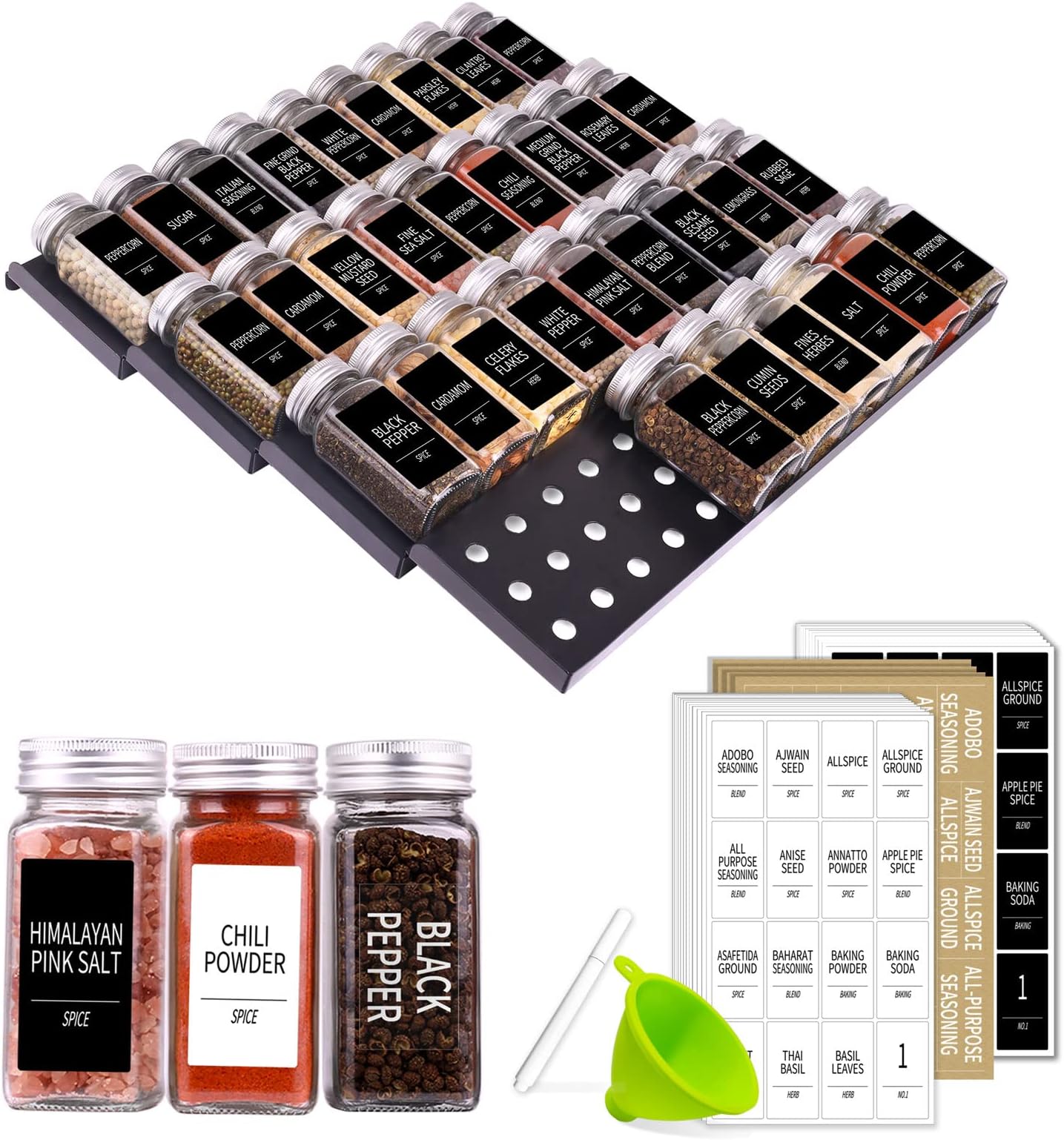 Amazon.com: KES Stainless Steel Drawer Spice Organizer, Expandable 14 ...