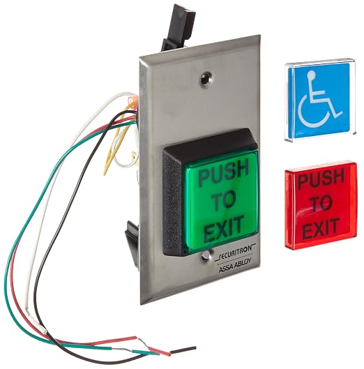 Amazon.com: Securitron Square Emergency Exit Button, Single Gang, 2 ...