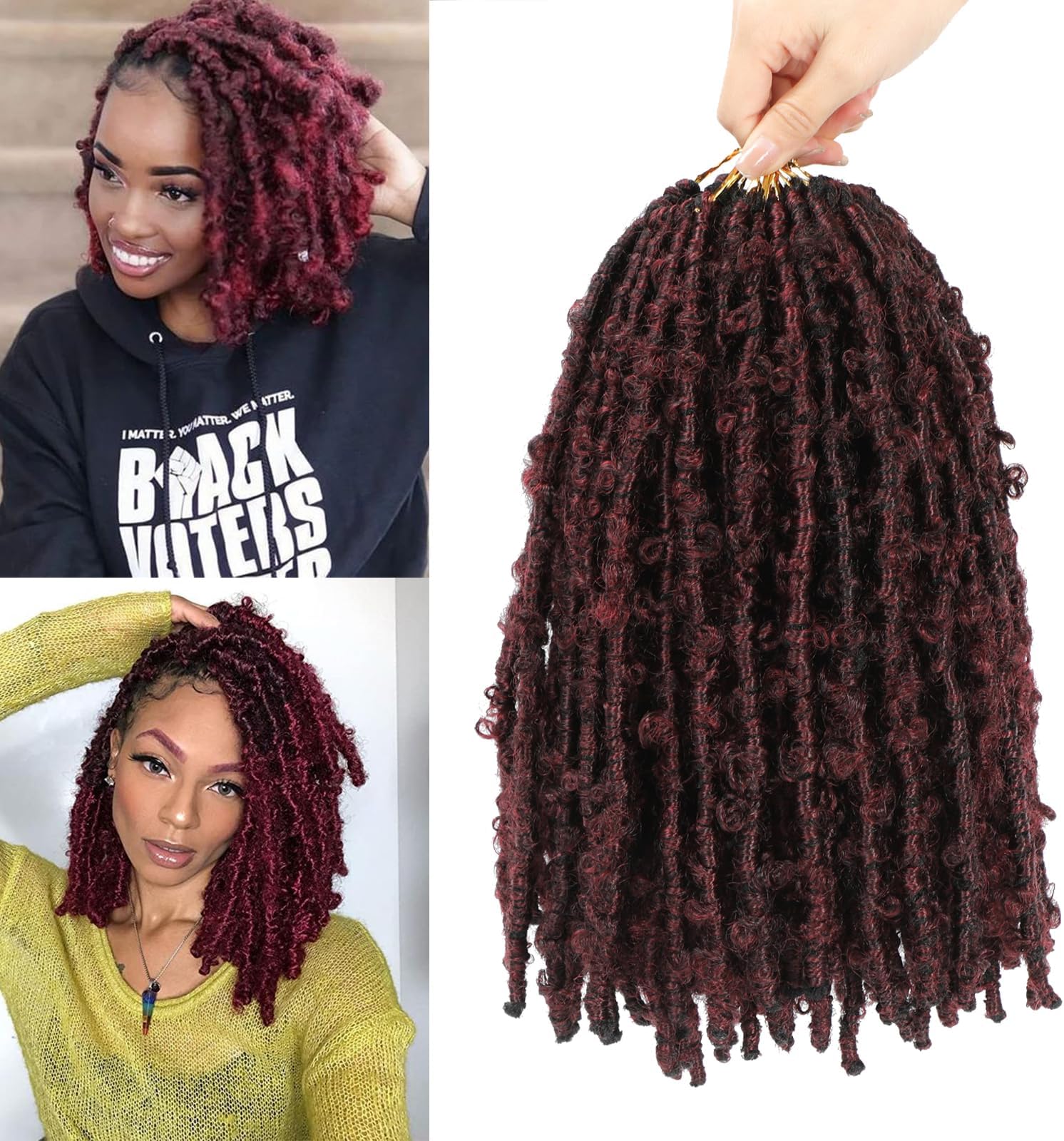 Amazon.com : 12 Inch 1b/900 Butterfly Locs Crochet Hair 6 Packs Pre ...