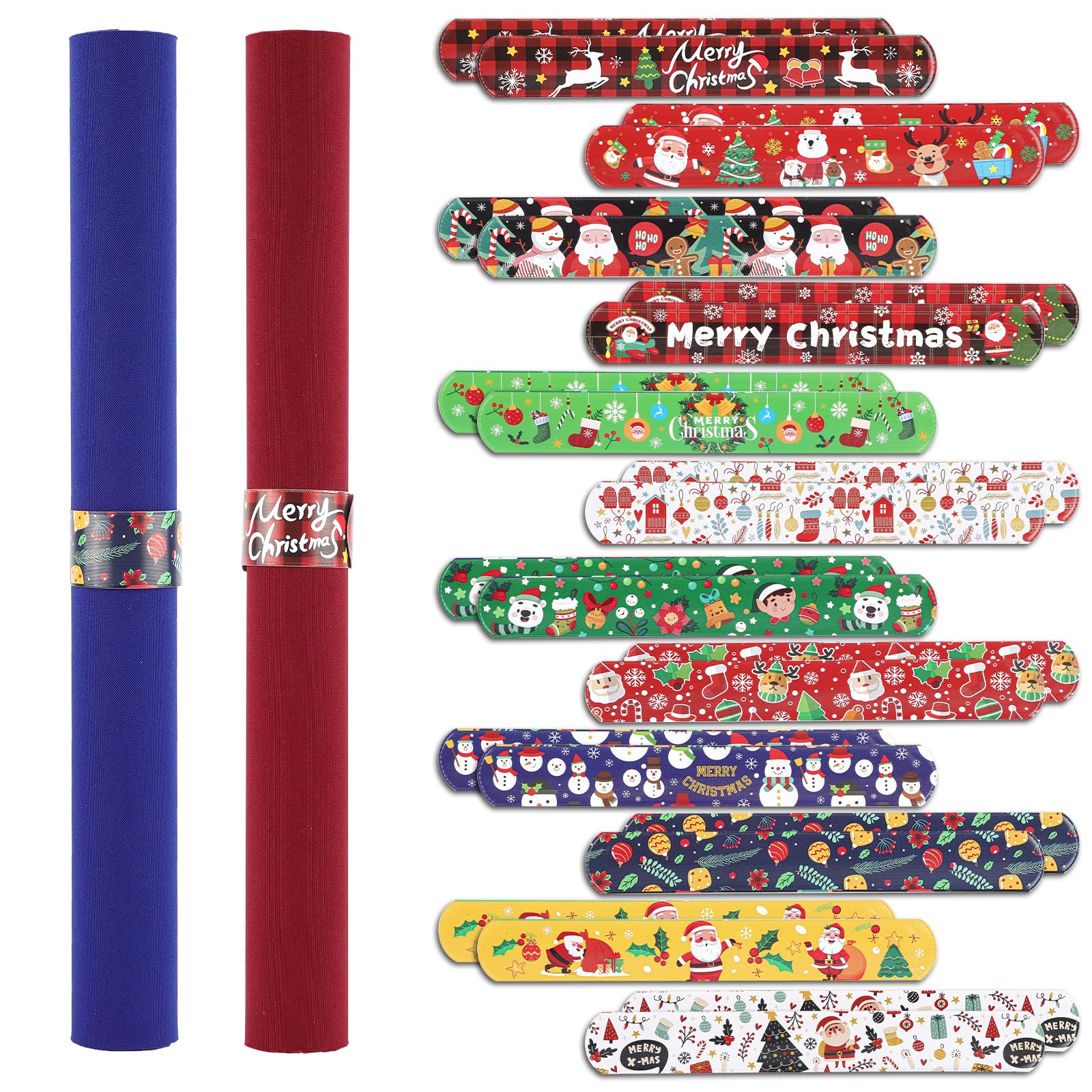 24pcs Christmas Wrapping Paper Roll Holder Clips, 8.7x1.2in Holiday ...