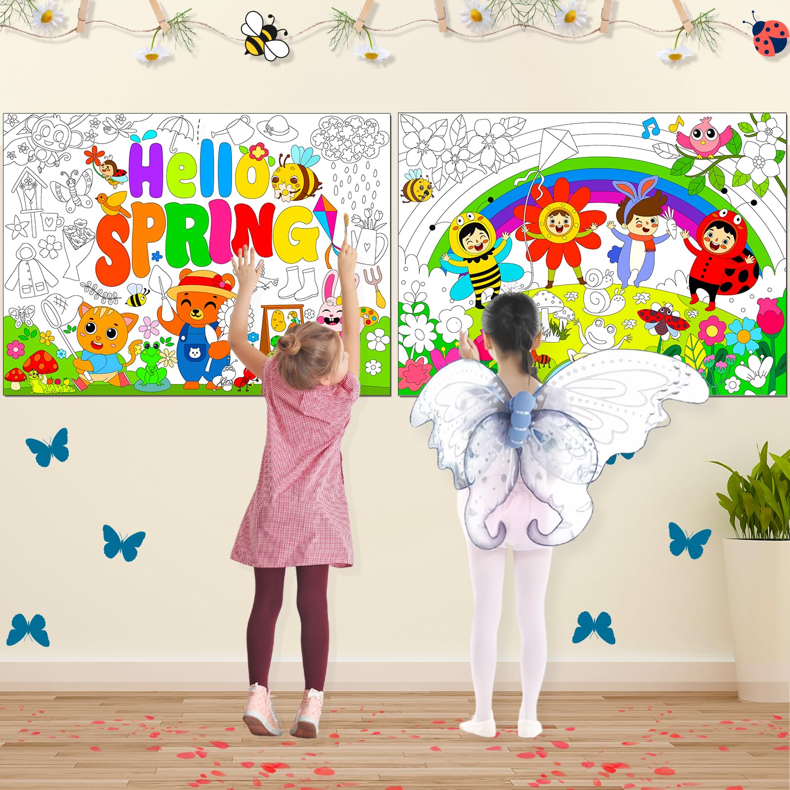 Amazon.com: Rossorha 2Pack Giant Spring Coloring Poster, Large Coloring ...