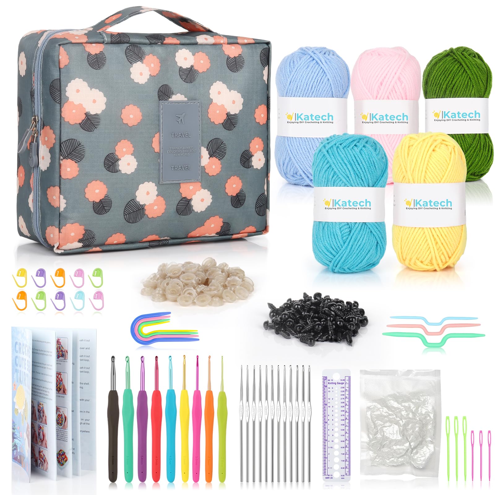 Amazon.com: Katech Beginner Yarn for Crocheting and Knitting-Crochet ...