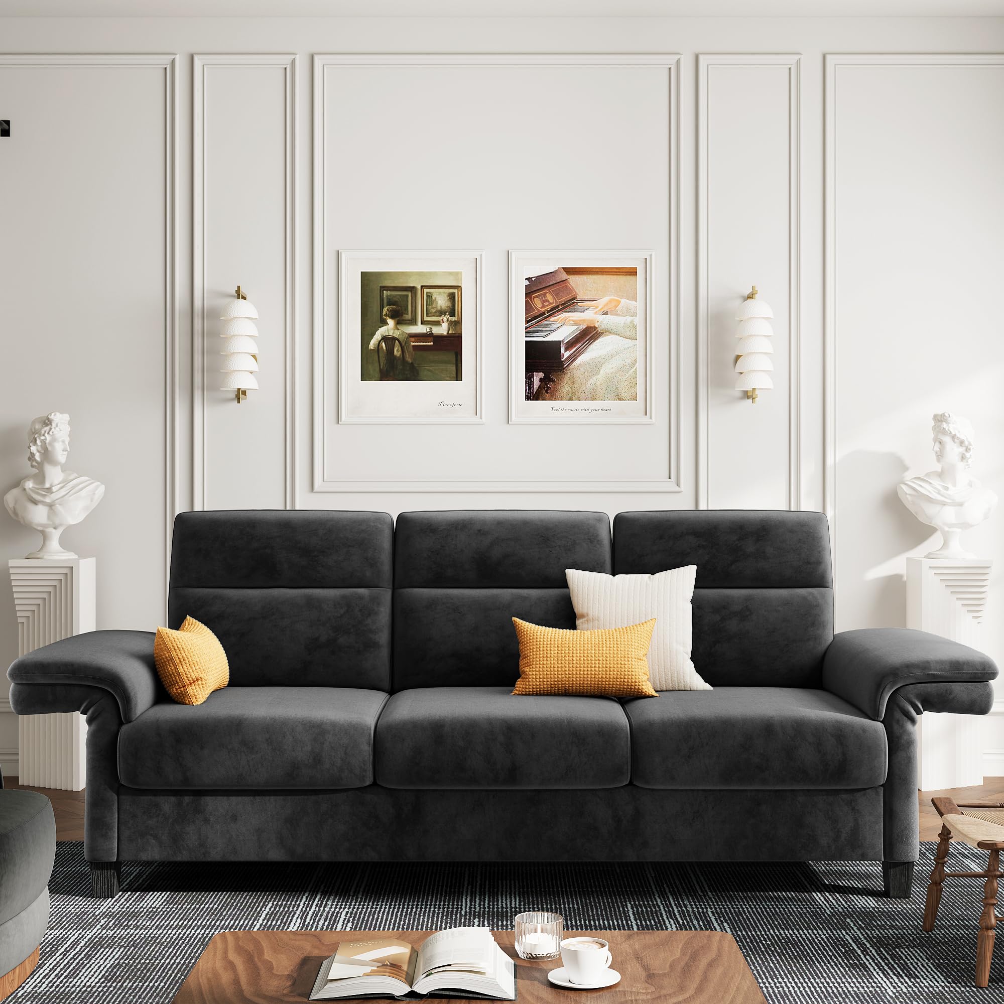 Amazon.com: LIKIMIO 92 Inch Sofa, Comfy Lounge Couch with Adjustable ...