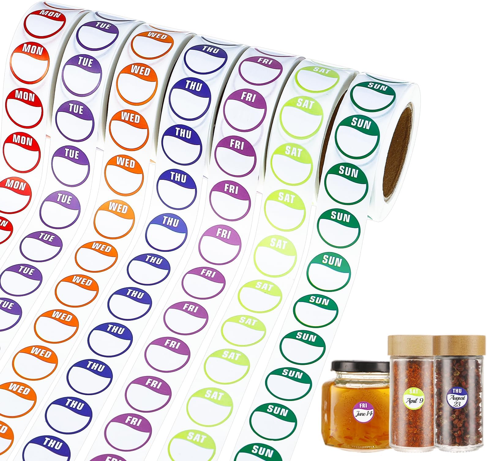 Days of The Week Stickers,3500 Food Labels Stickers,Circular Full Week ...
