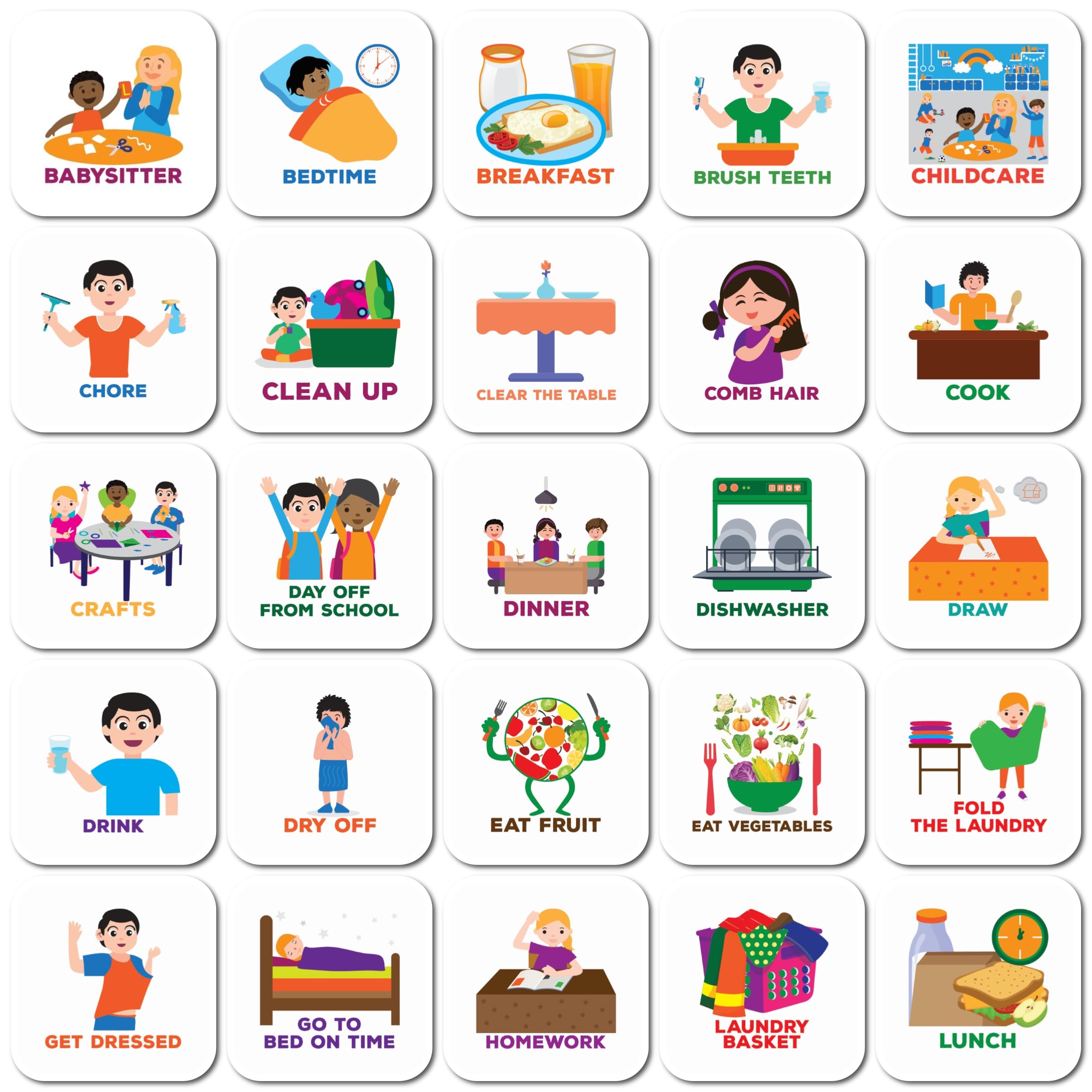 Smarfer - Magnetic Activity cards for Weekly Planner Board – 50 Pieces ...