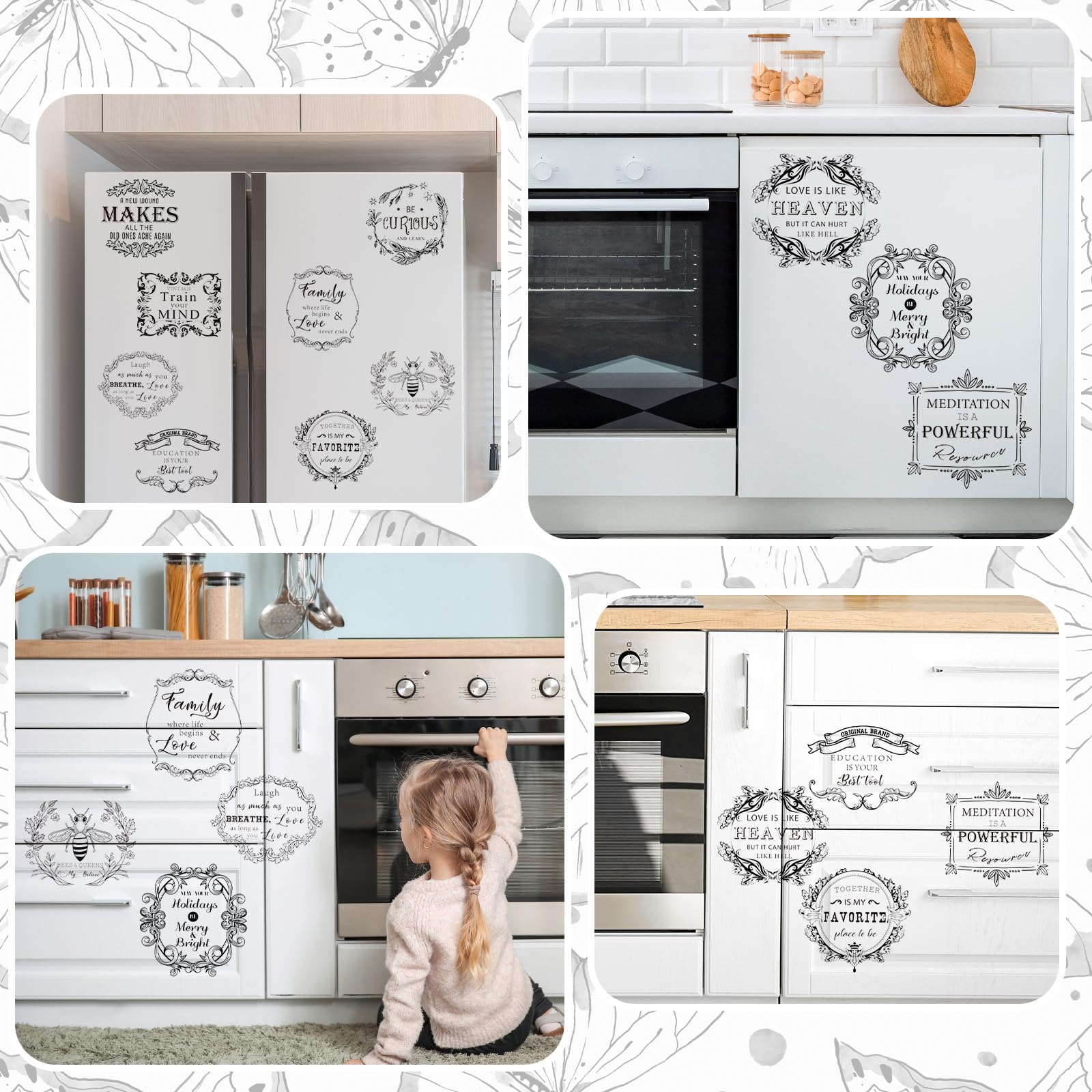 Snapklik.com : Whaline 11 Sheets Vintage Word Rub On Transfer For ...