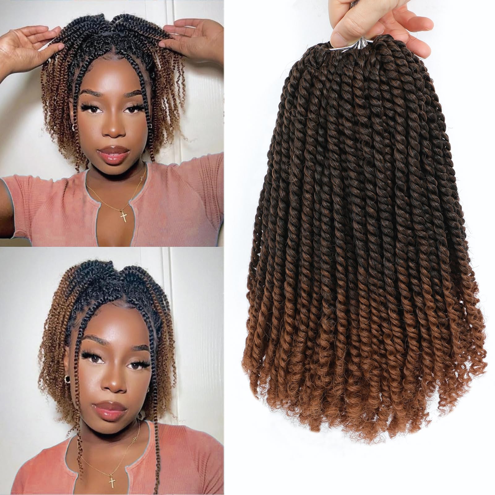 FLWAI Micro Twist Crochet Hair Bob Crochet Braids Pre looped Mini ...