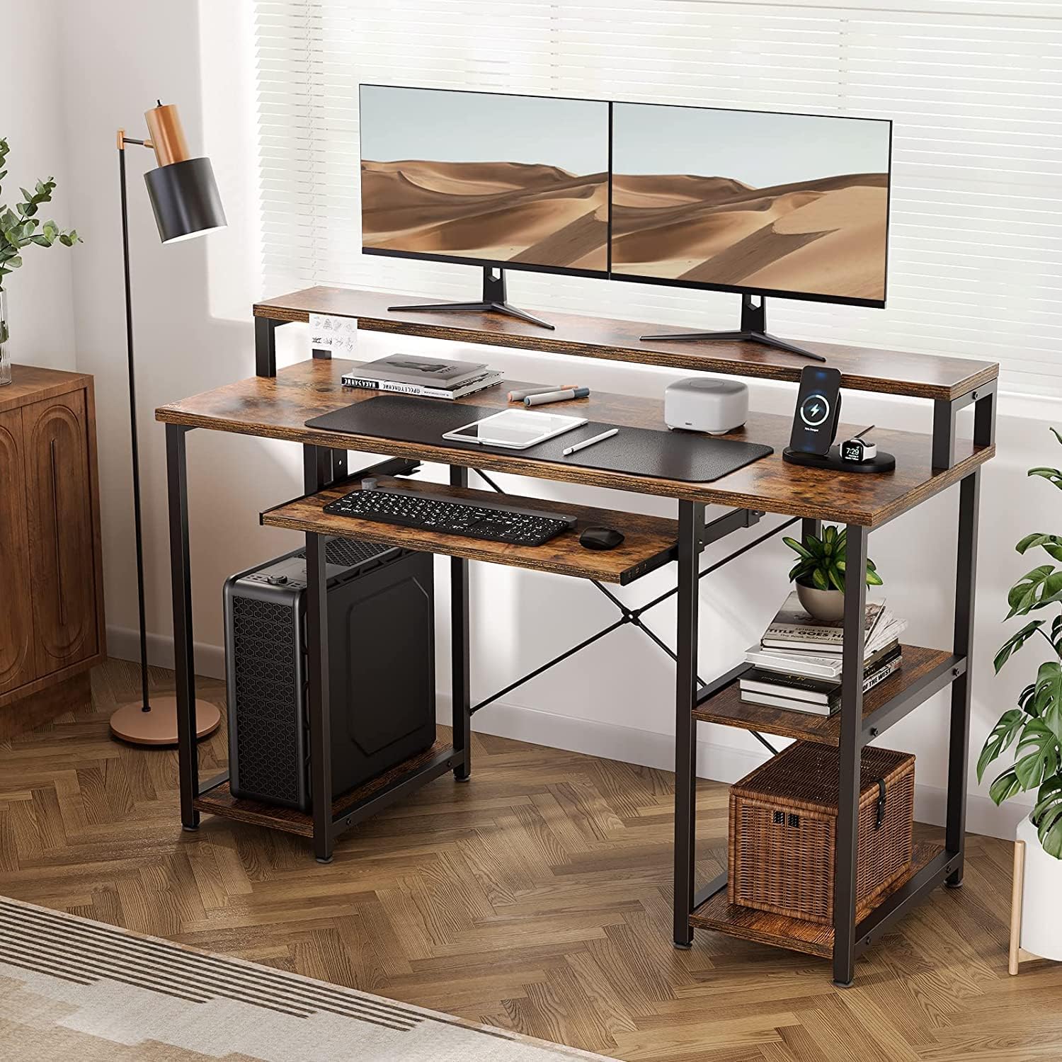 EE EUREKA ERGONOMIC L Shaped Wooden Desk 60", Home Office Gaming ...