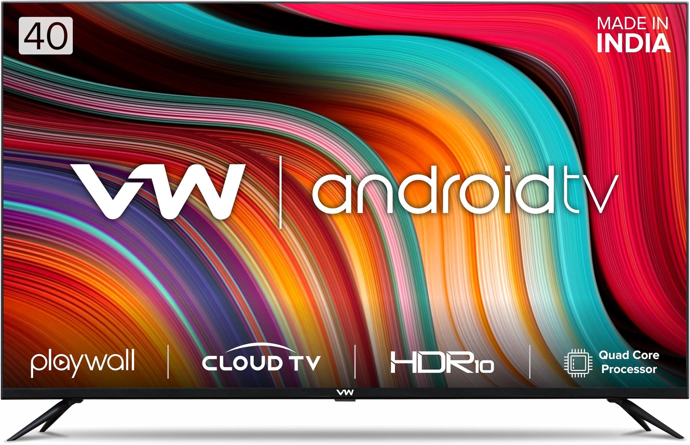 VW 101 cm (40 inches) Playwall Frameless Series Full HD Android Smart ...