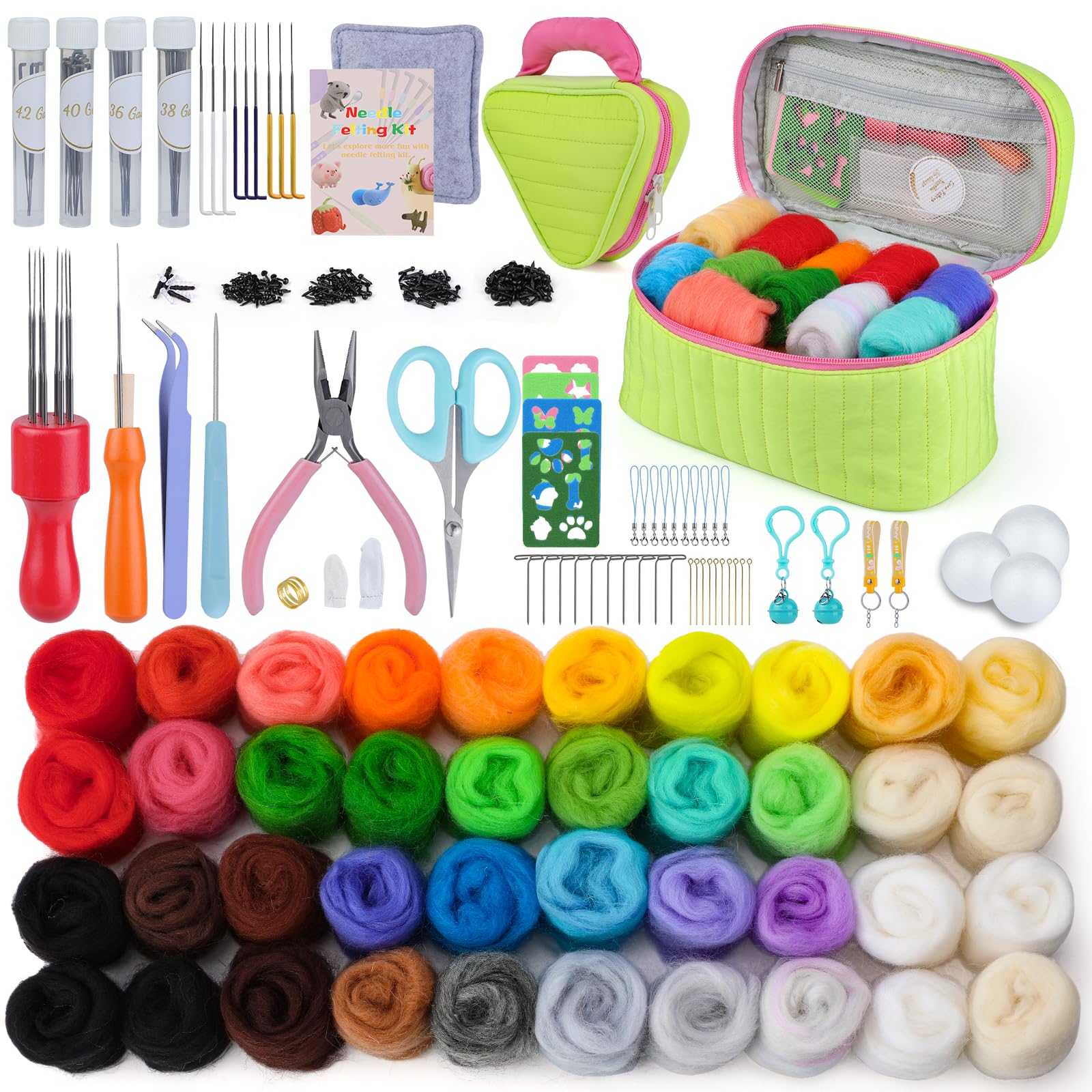 Amazon.com: Needle Felting Kit, Needle Felt Kits for Beginners, Wool ...