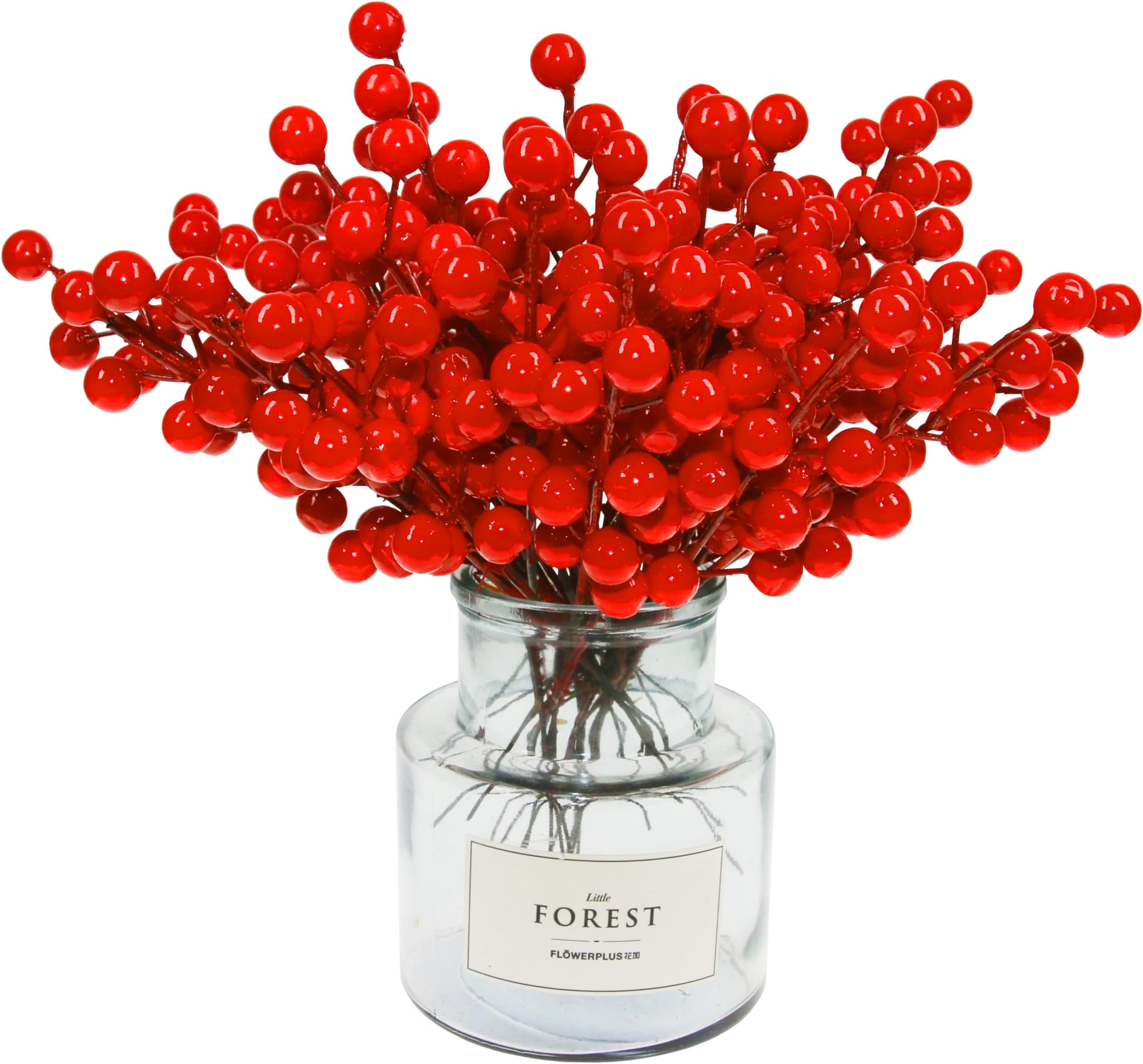 Amazon.com: Lvydec 30pcs Artificial Red Berry Picks - Christmas Holly ...