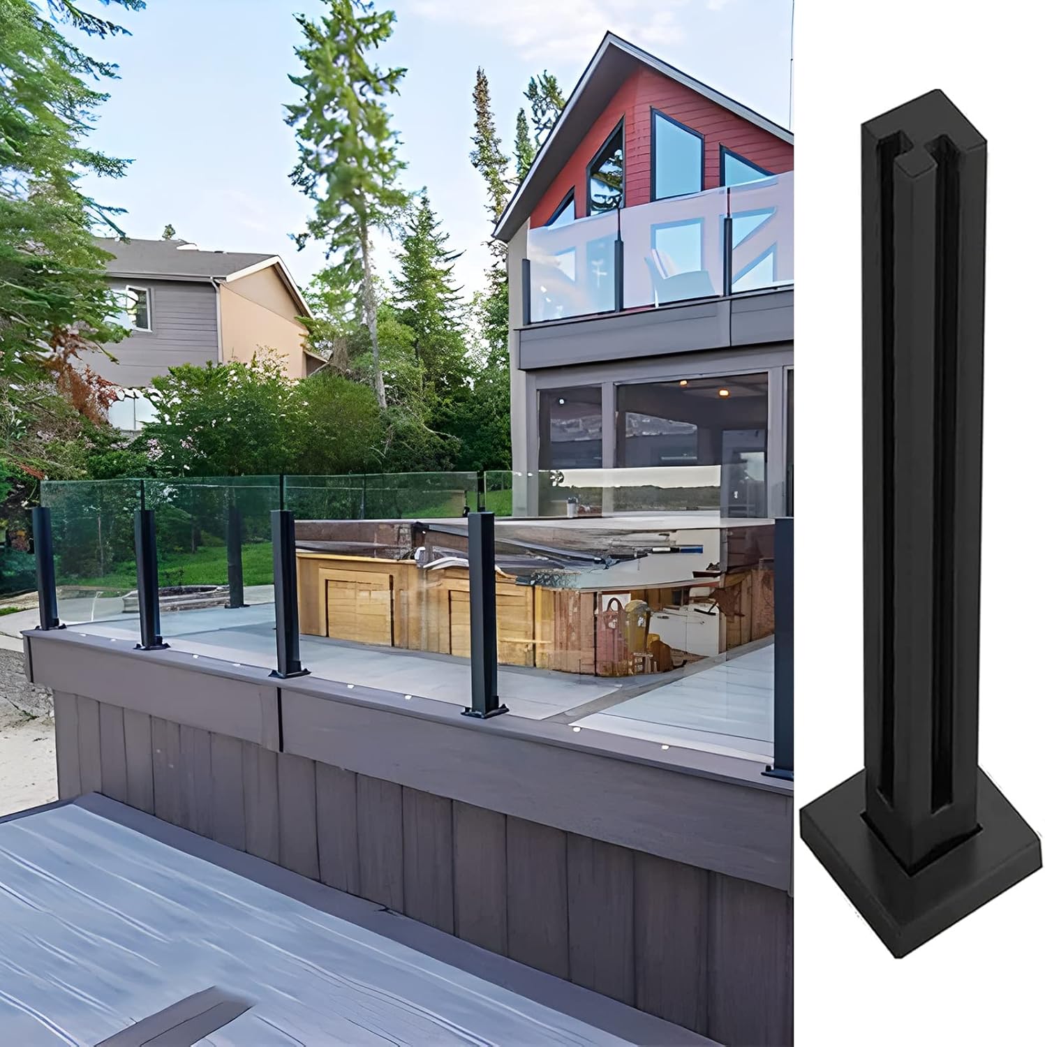 Amazon.com: Villa Terrace Patio Landing Glass Brackets/ Panels Clamps ...