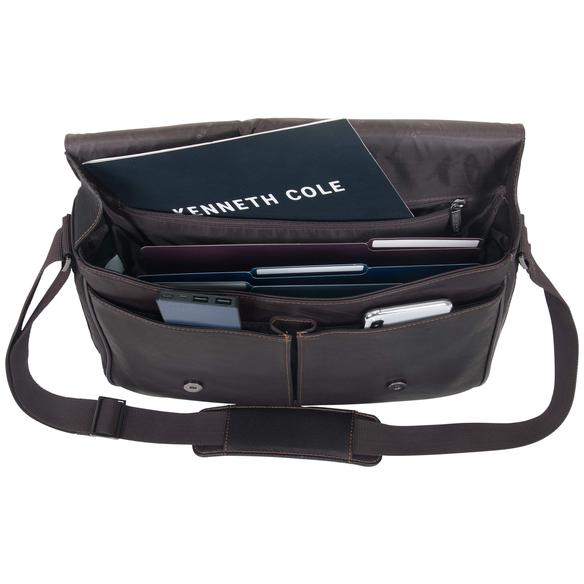 Kenneth Cole Reaction Risky Business Messenger Full-Grain Colombian ...