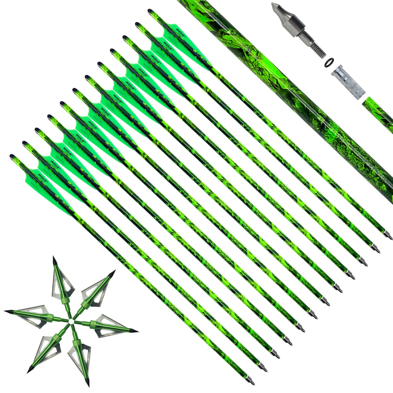 Wzyjy Crossbow Bolts 18 20 Inch Carbon Crossbow Arrows Hunting ...