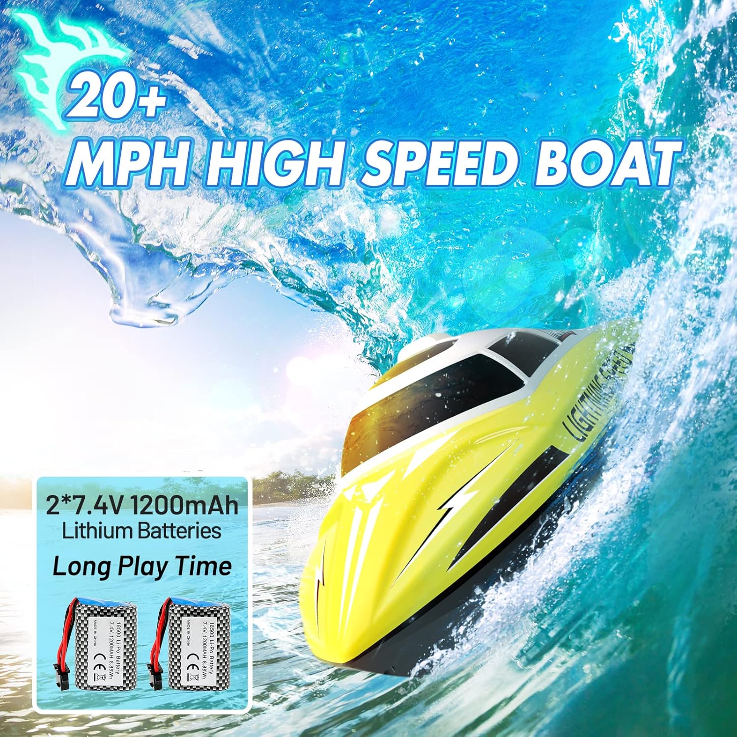 MAVREC TOYS Barco a control remoto barco de control remoto de 20 MPH ...