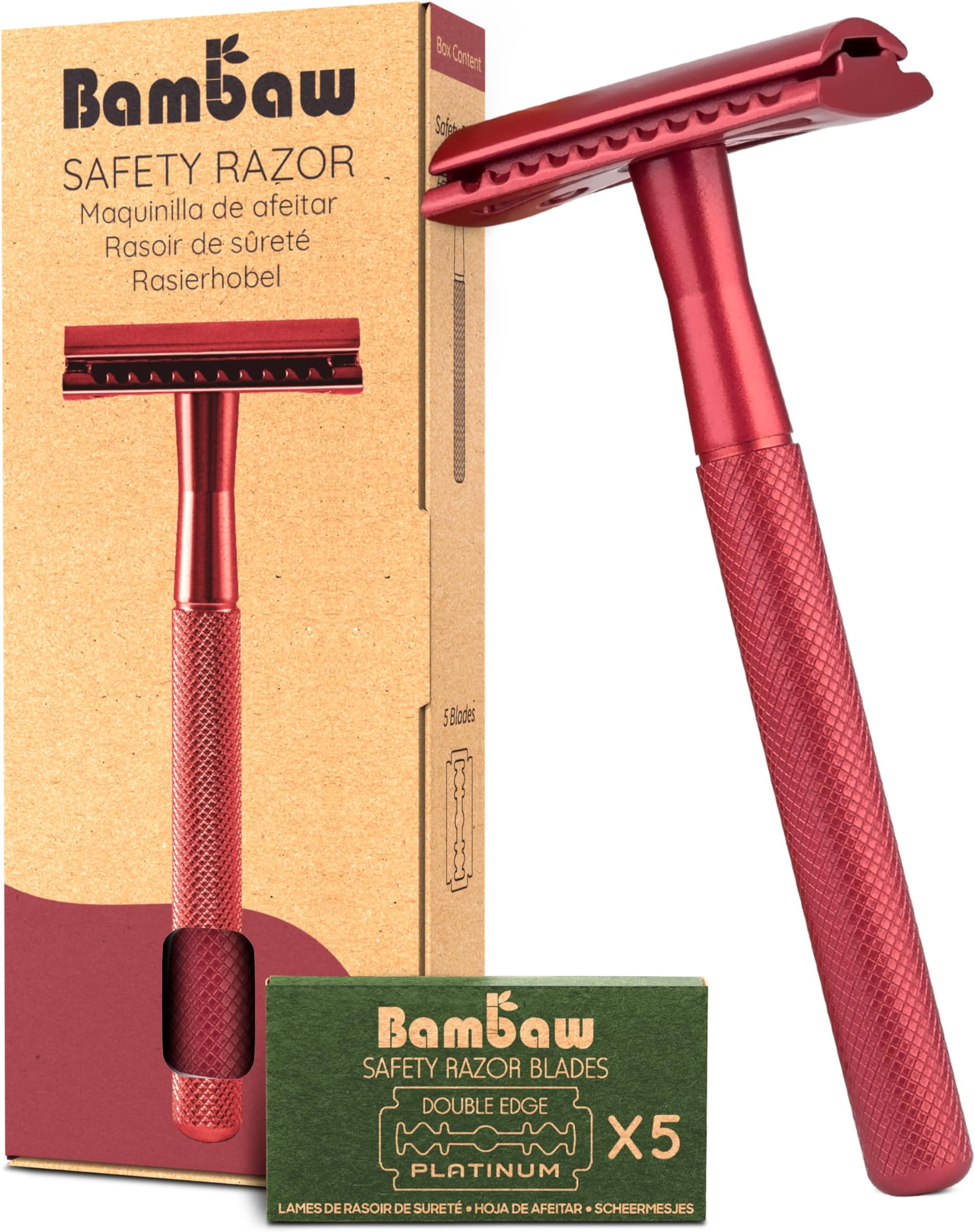Amazon.com: Bambaw Single Blade Double Edged Safety Razor with 5 Safety ...